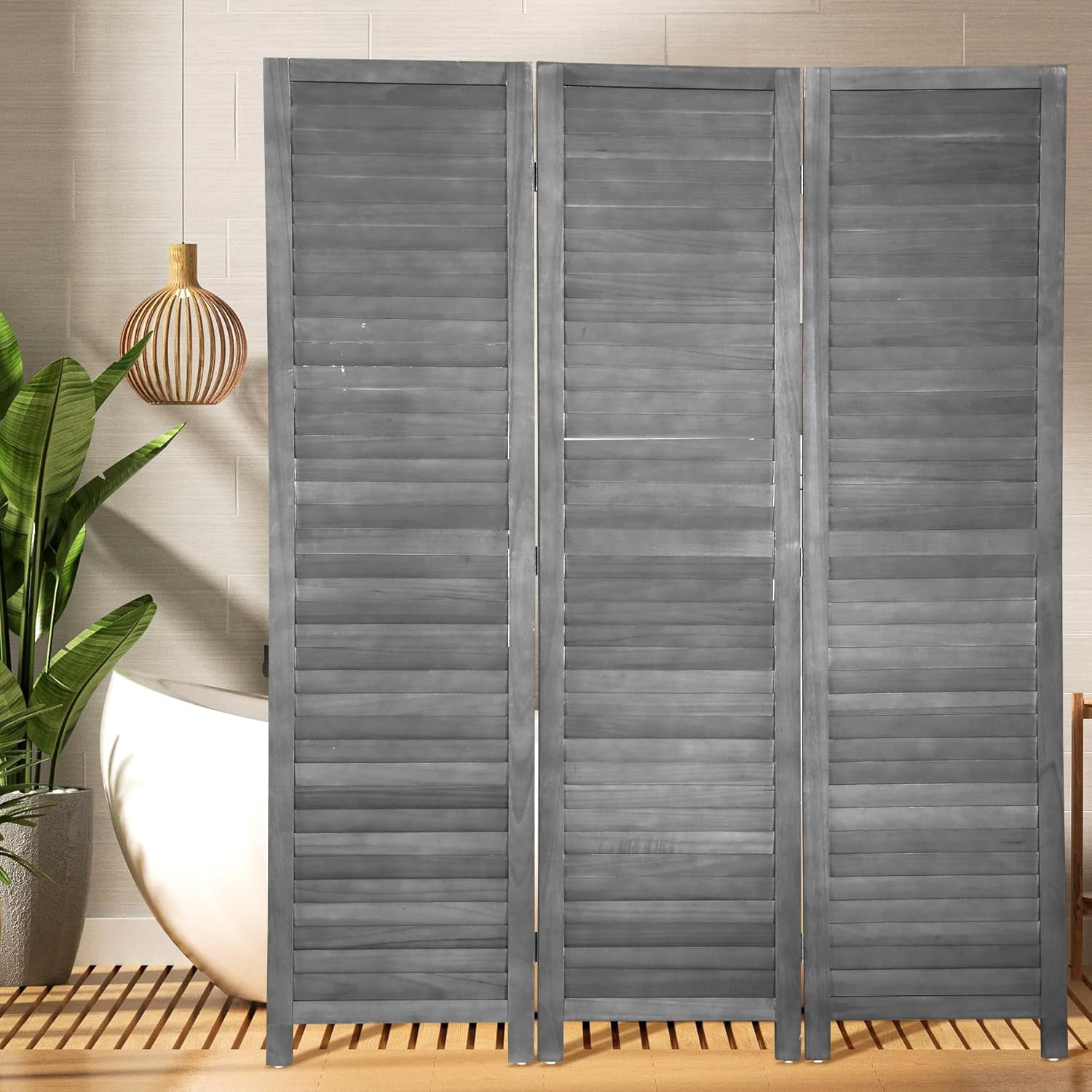 BLKMTY Room Divider 3 Panel Privacy Screen Folding Screen Tall Wood ...