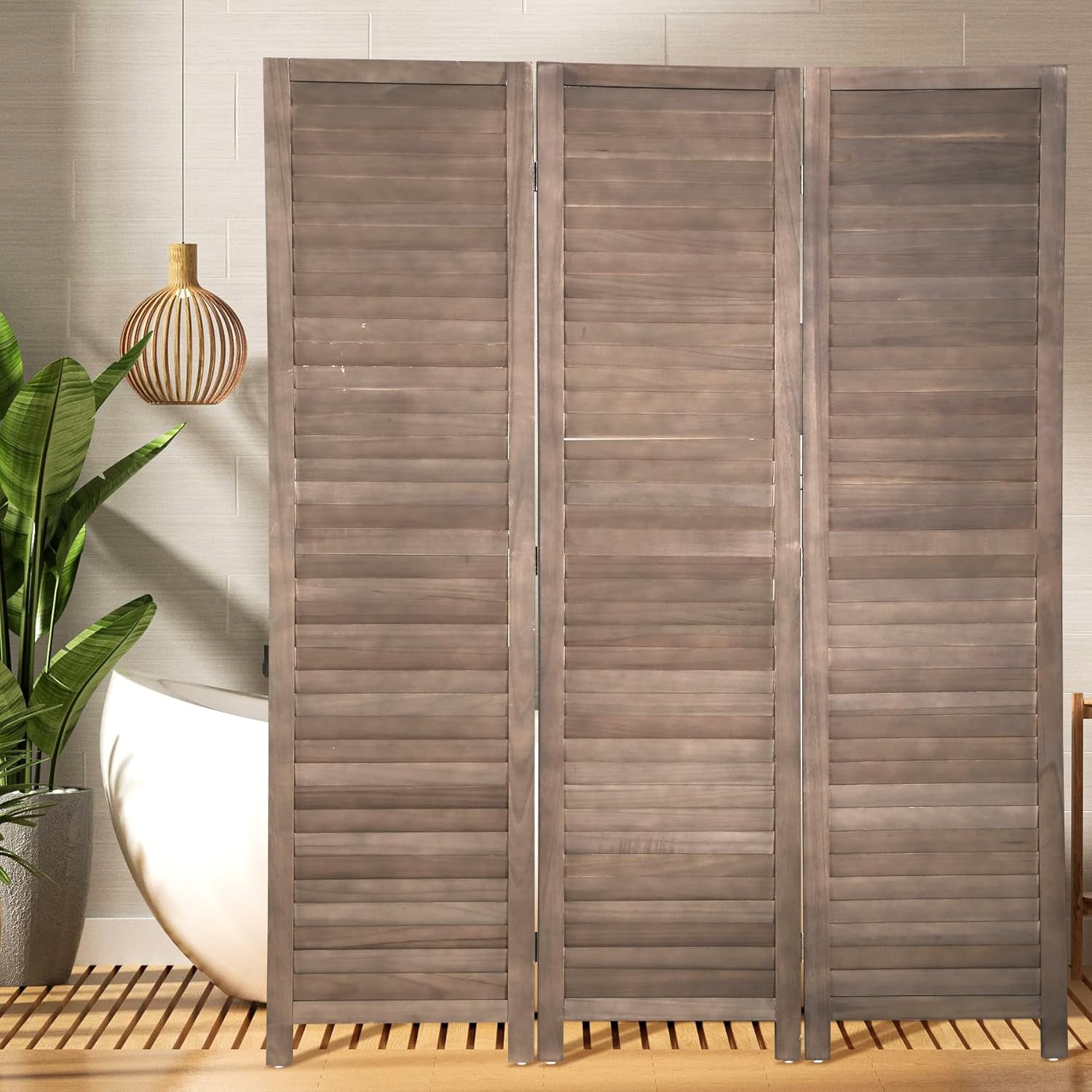 BLKMTY Room Divider 3 Panel Privacy Screen Folding Screen Tall Wood ...