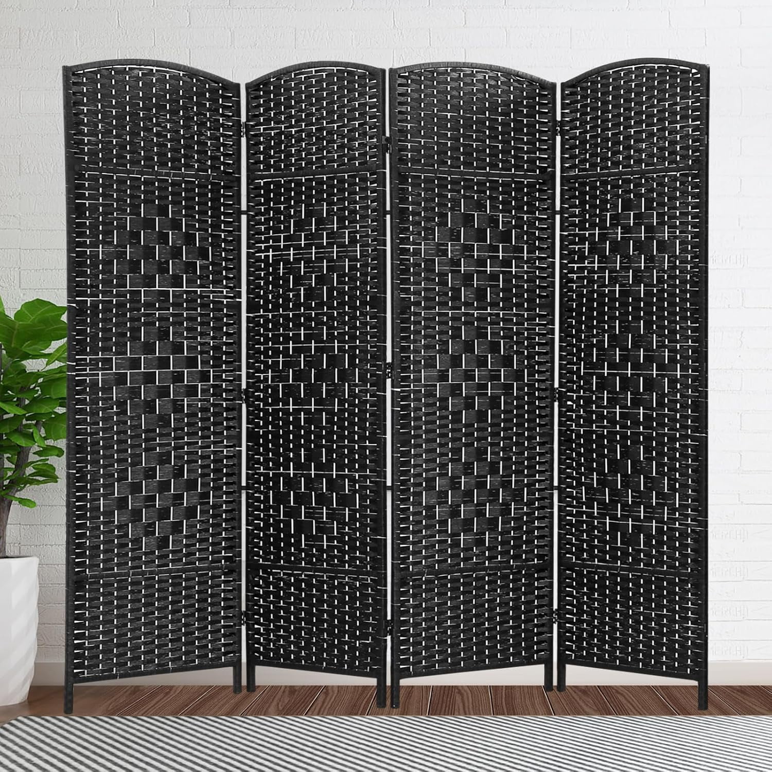 BLKMTY Room Dividers 4 Panel Room Screen Folding Privacy Screens Tall ...