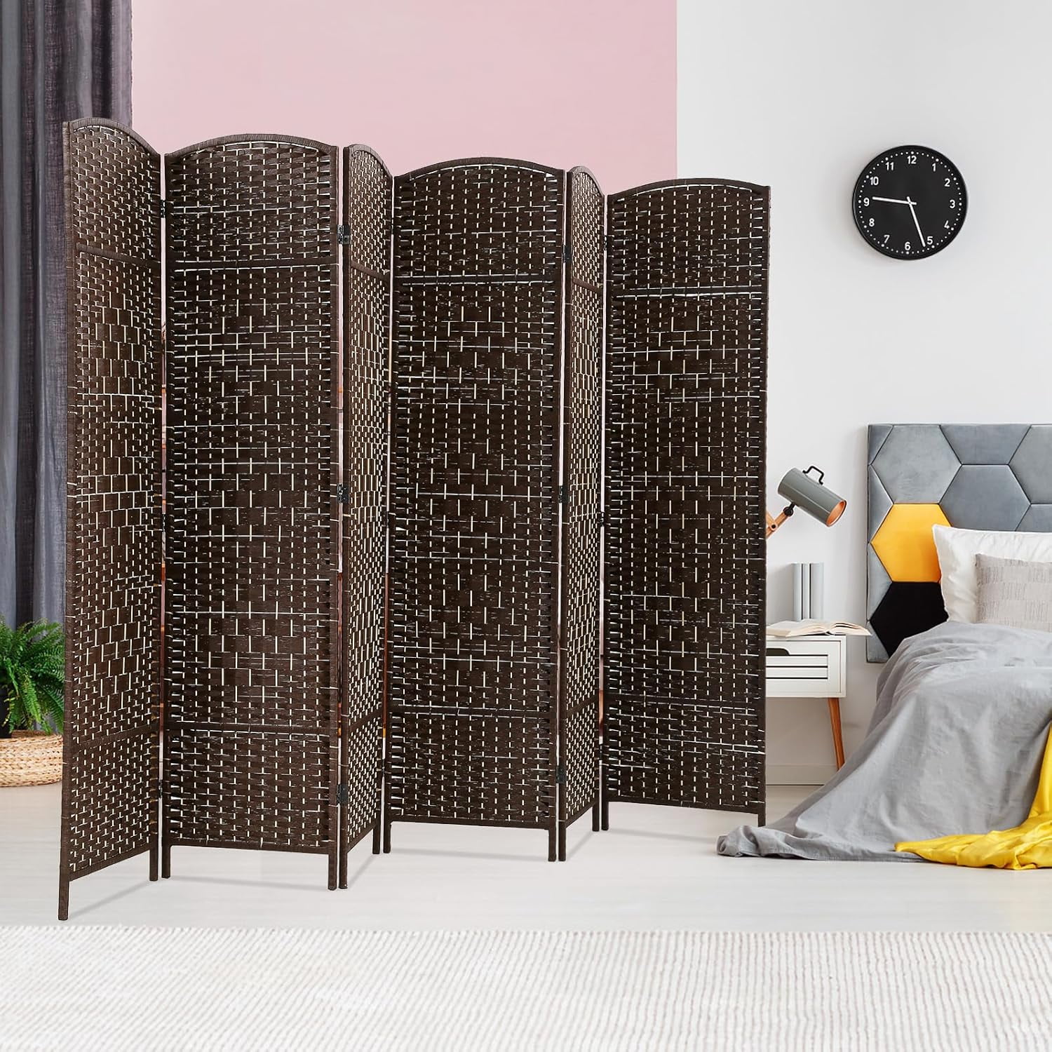 BLKMTY Room Dividers 6 Panel Room Screen Folding Privacy Screens Tall ...