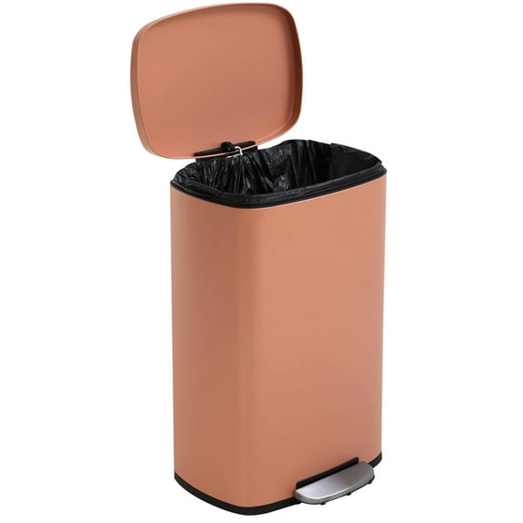 BLKMTY Trash Can Kitchen Garbage Can with Lid, 13 Gallon Stainless ...