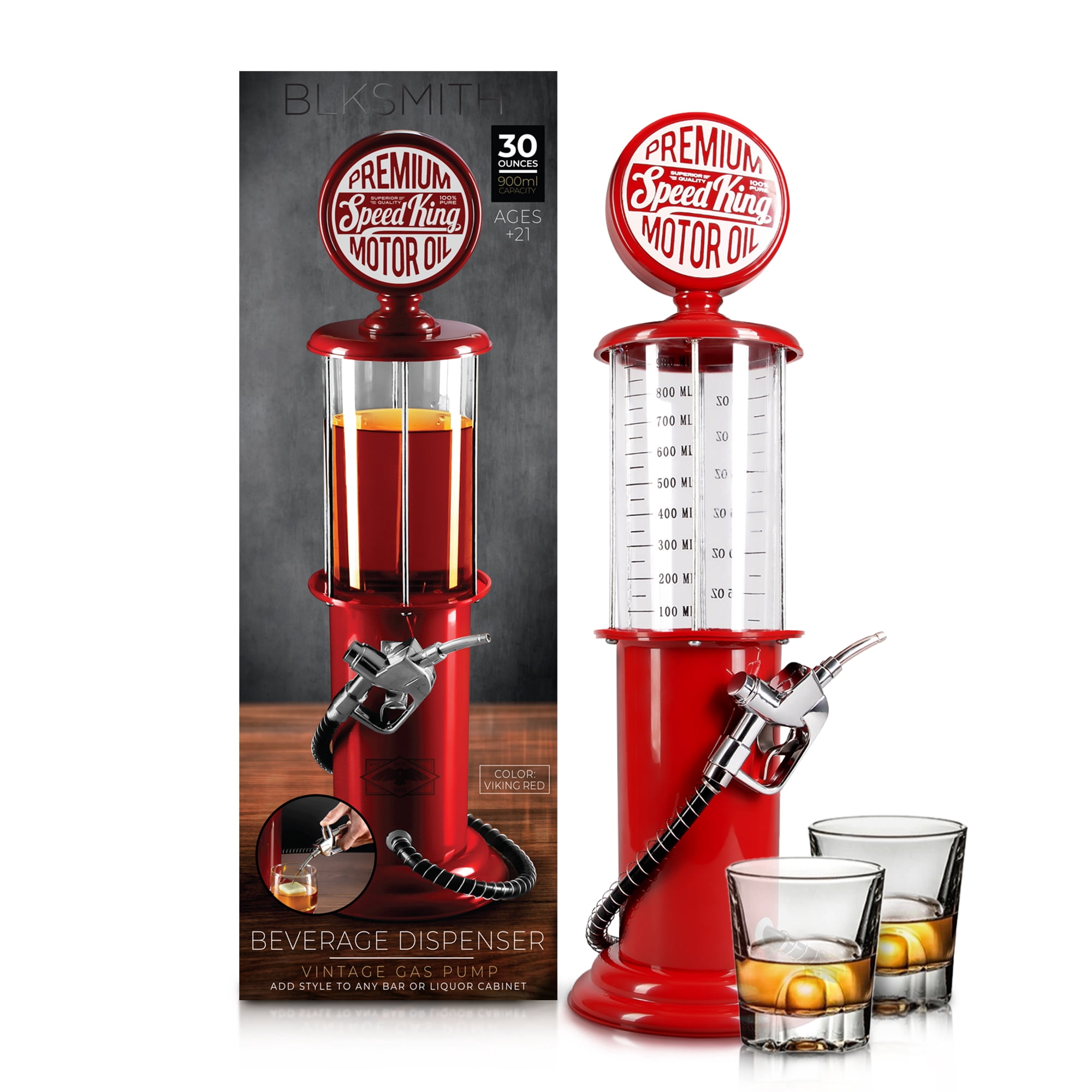BLKSMITH Pump Liquor Dispenser for Home Bar 30 Fl. oz Liquor Decanter ...