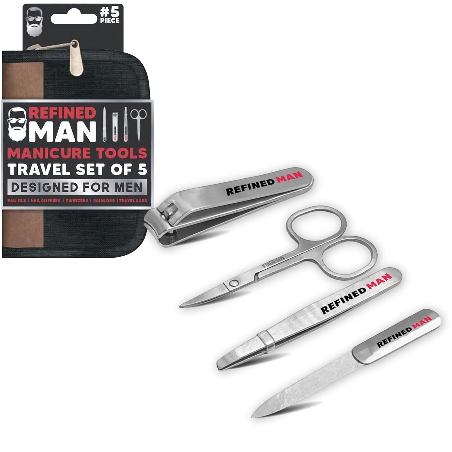 BLKSMITH Manicure and Pedicure Kit Set of 5 Manicure Kit for Men Nail ...