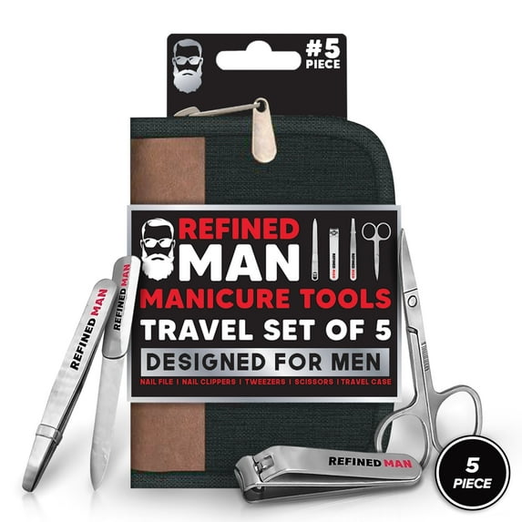 BLKSMITH 5-Piece Manicure and Pedicure Grooming Kit with Nail Clippers ...