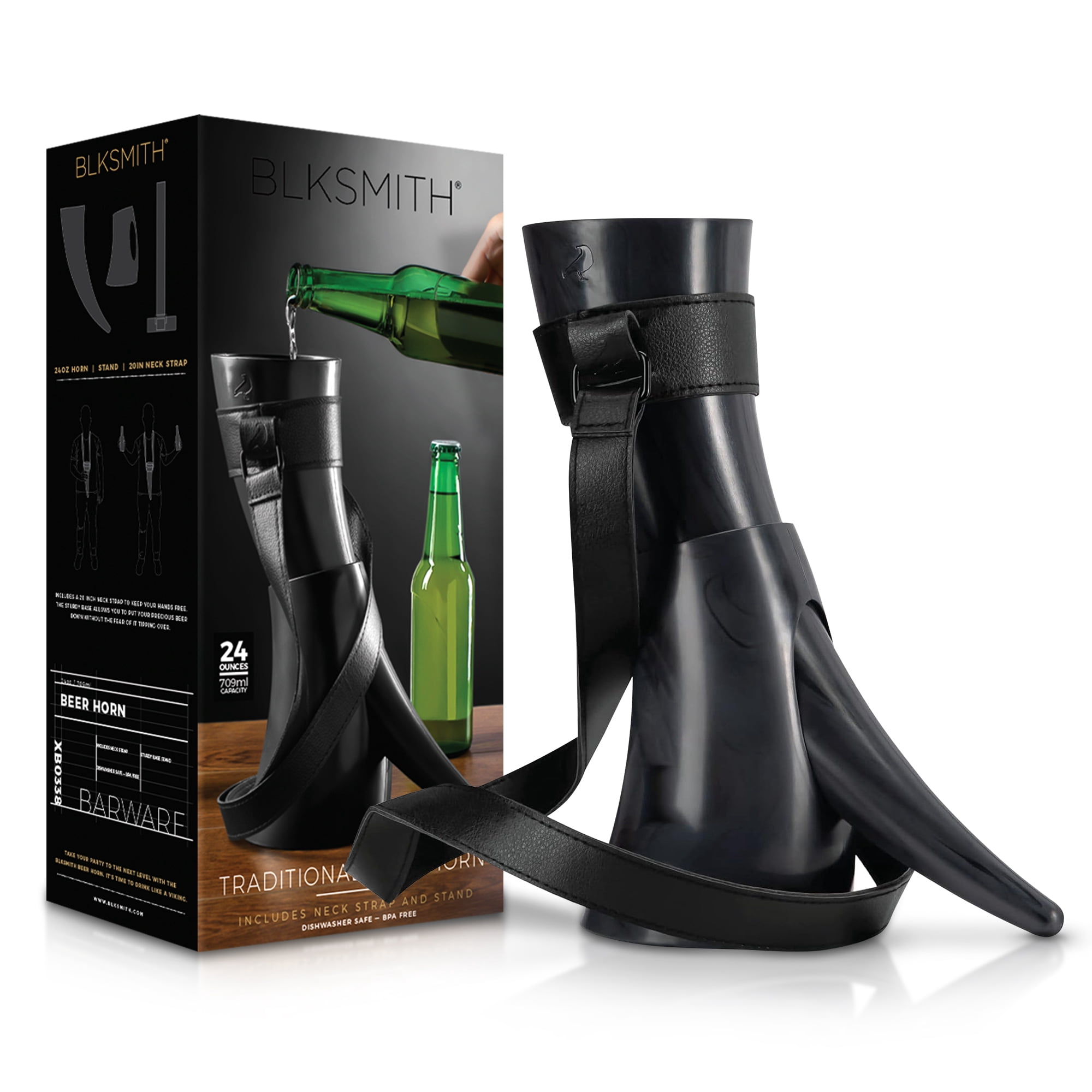 BLKSMITH Viking Drinking Horn BPA free Viking Horn Drinking Cup 24 oz ...