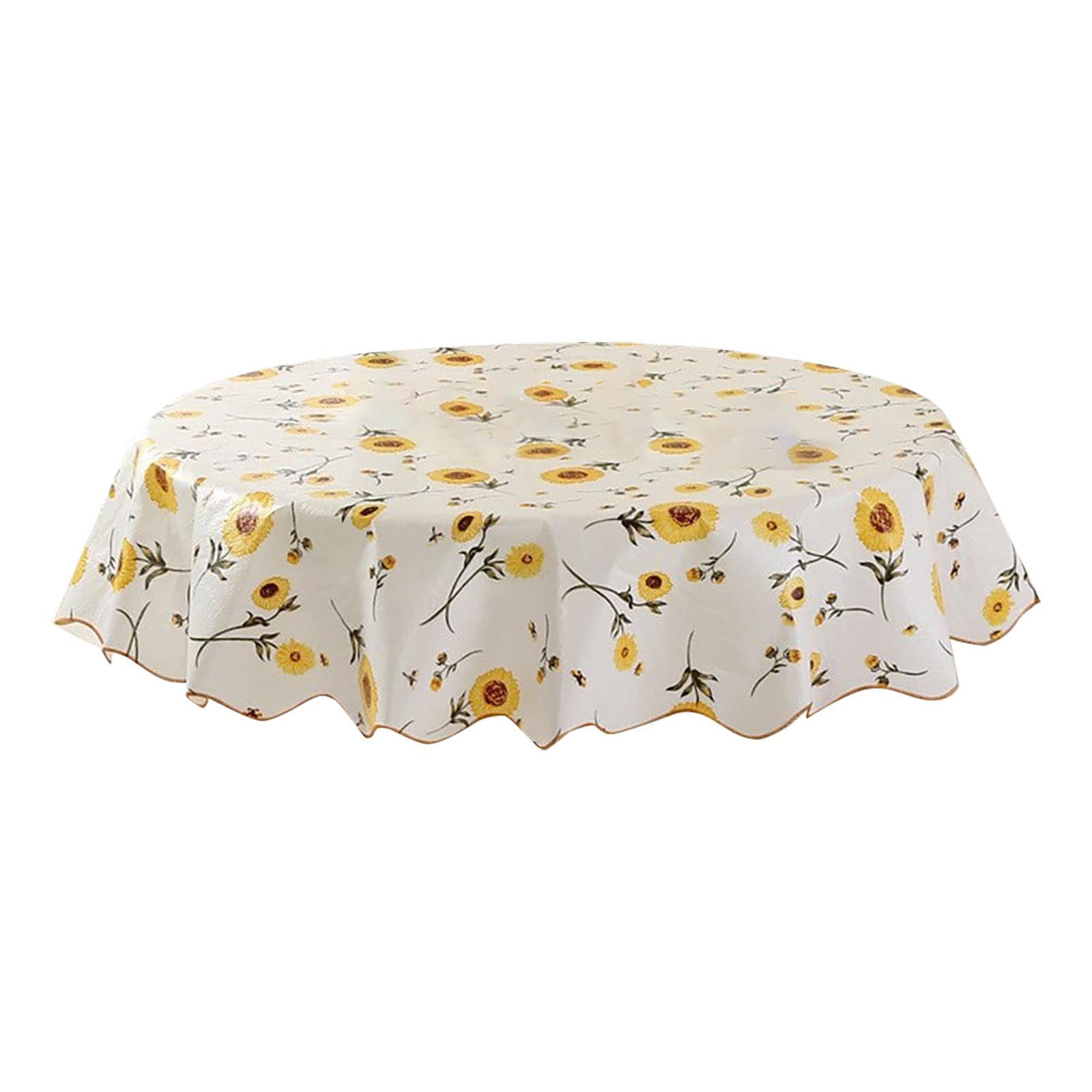 BLLXMX Round Table Cloth Tablecloth Wipeable Table Cover for Kitchen ...