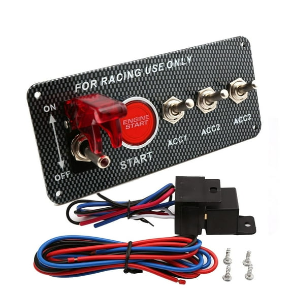BLLYOGU 5-in-1 Universal 12V Racing Ignition Switch Panel - Push Button ...