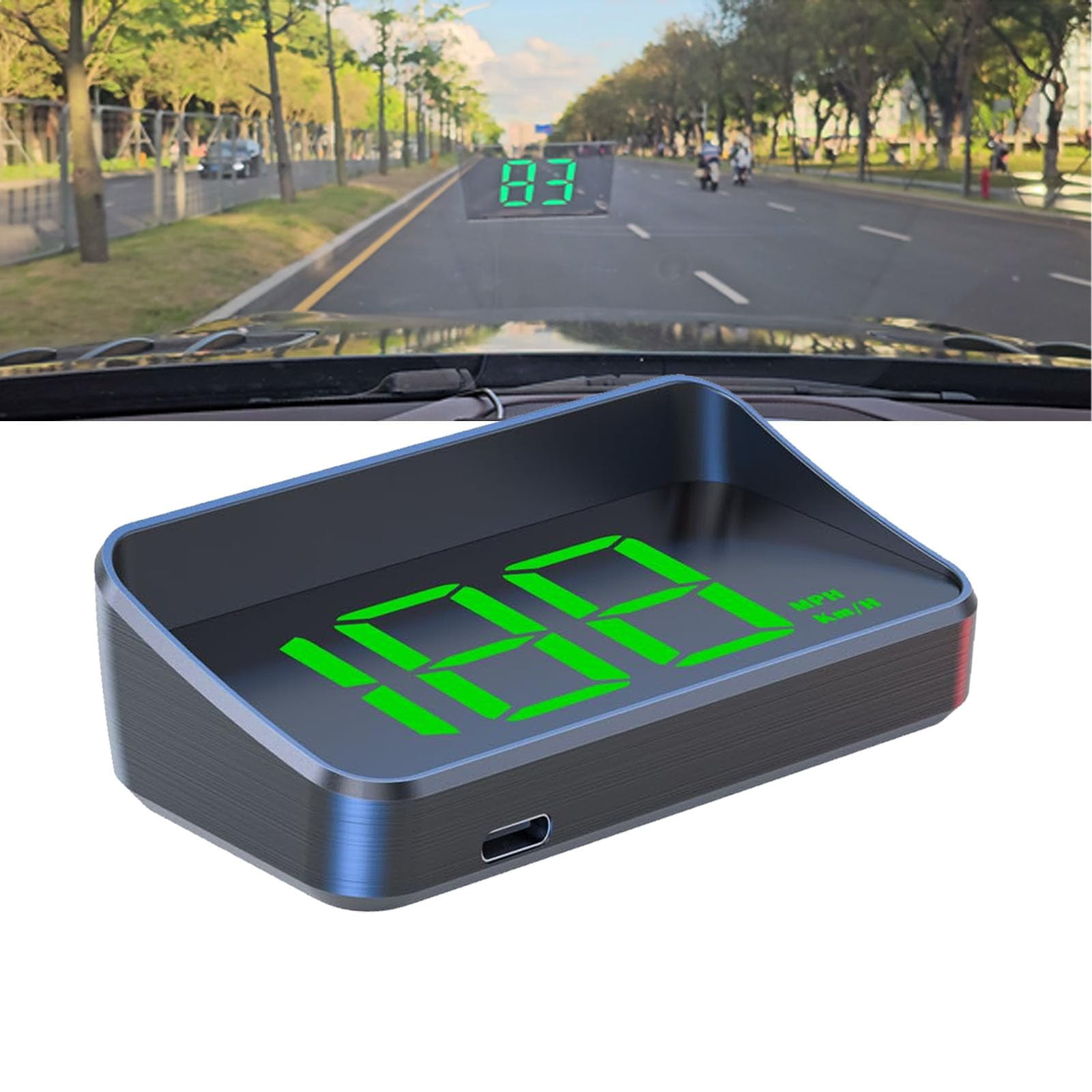 BLLYOGU Car GPS Head Up Display - Windshield Speedometer Projector HUD ...