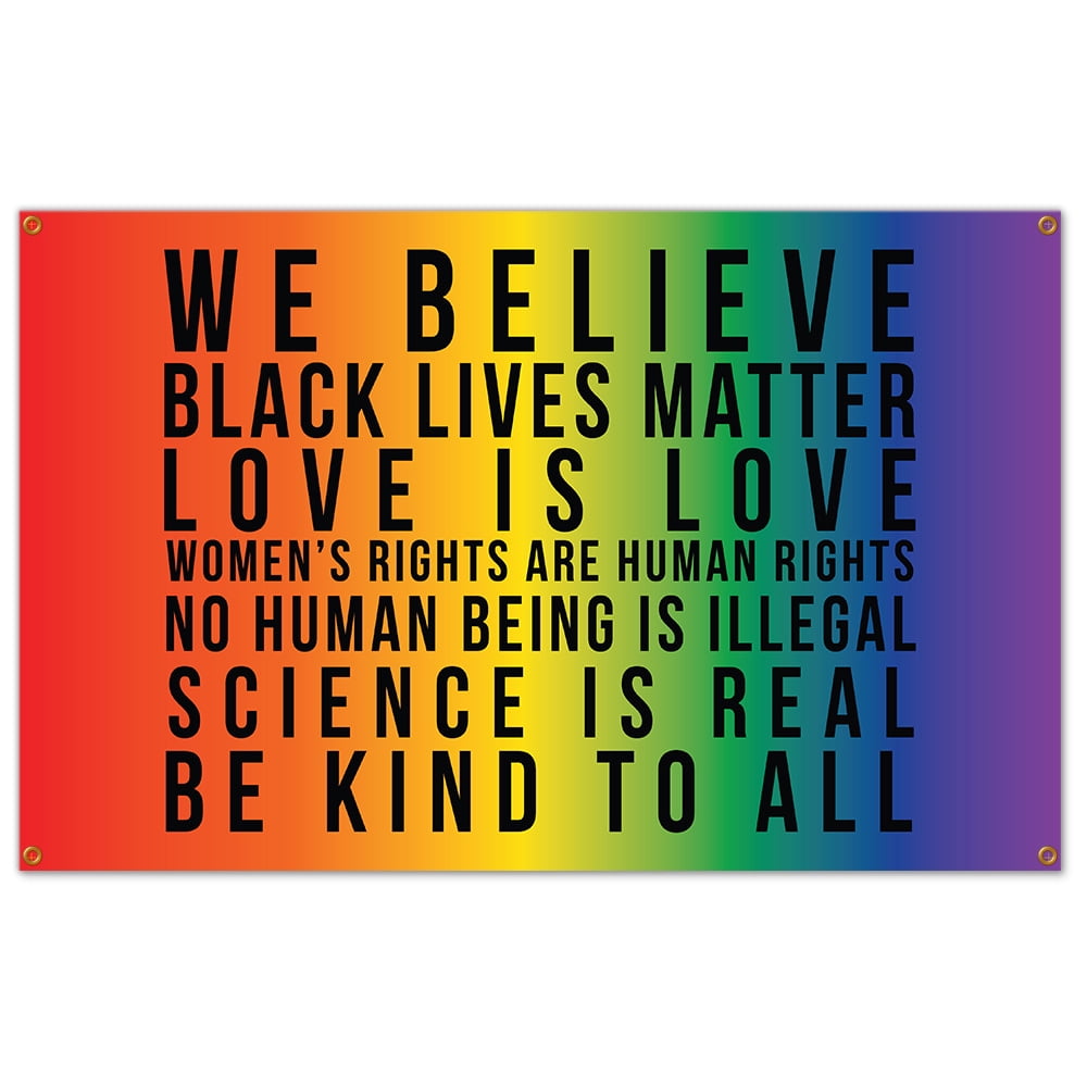 BLM Banner Black Lives Matter We Believe | 48" X 120" Banner | Protect ...