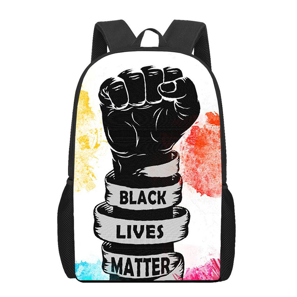 BLM Black Lives Matter Fashion Printed Book Bag Women Men Backpack Bag Teenager Travel Casual ...