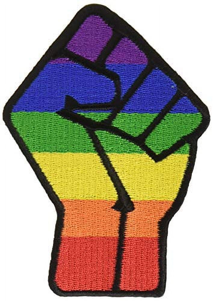 BLM Gay Pride Fist Embroidered Iron On Patch - Die Cut - Walmart.com