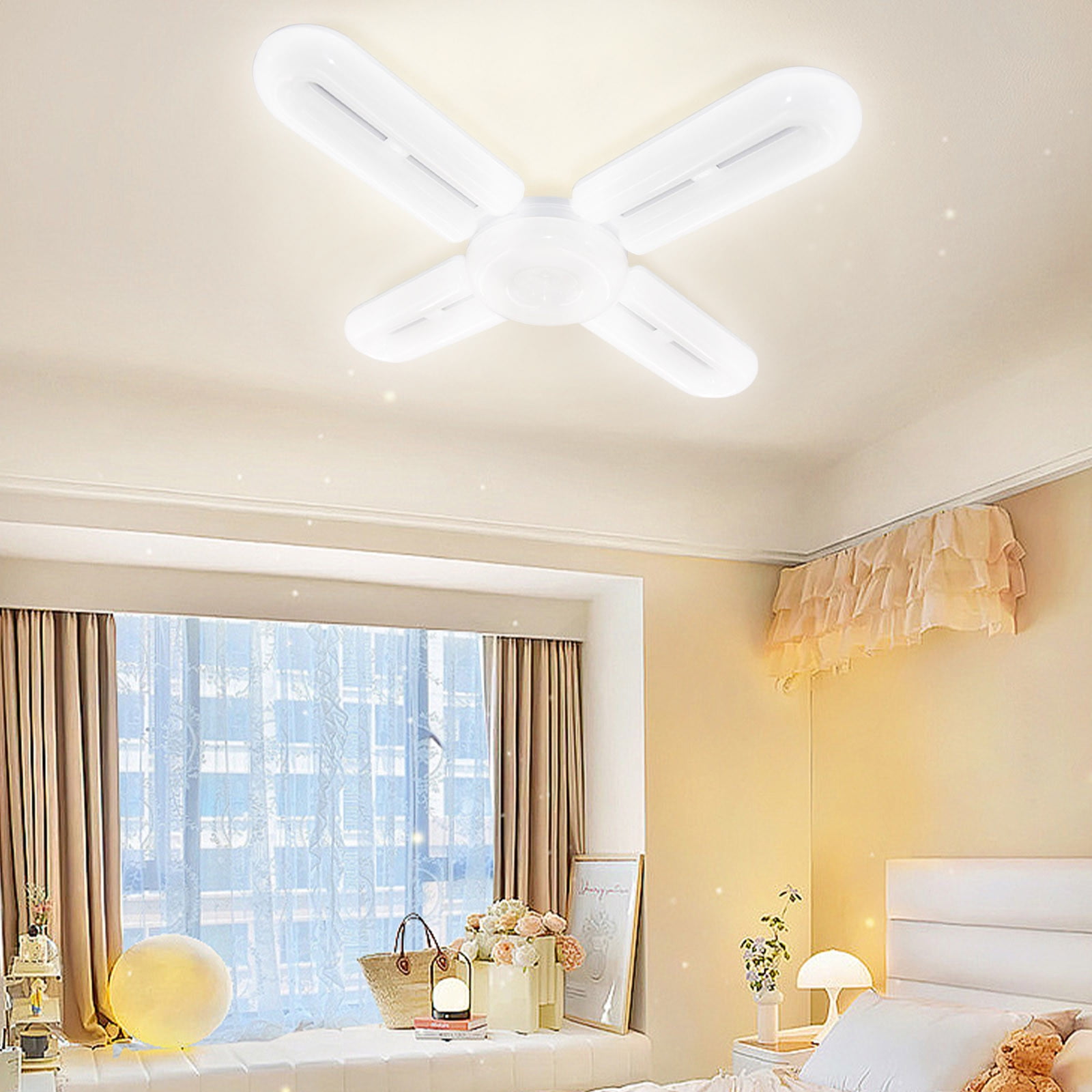 BLNVKOP 4-leaf U-shaped Folding Garage Light LED Deformable Folding ...