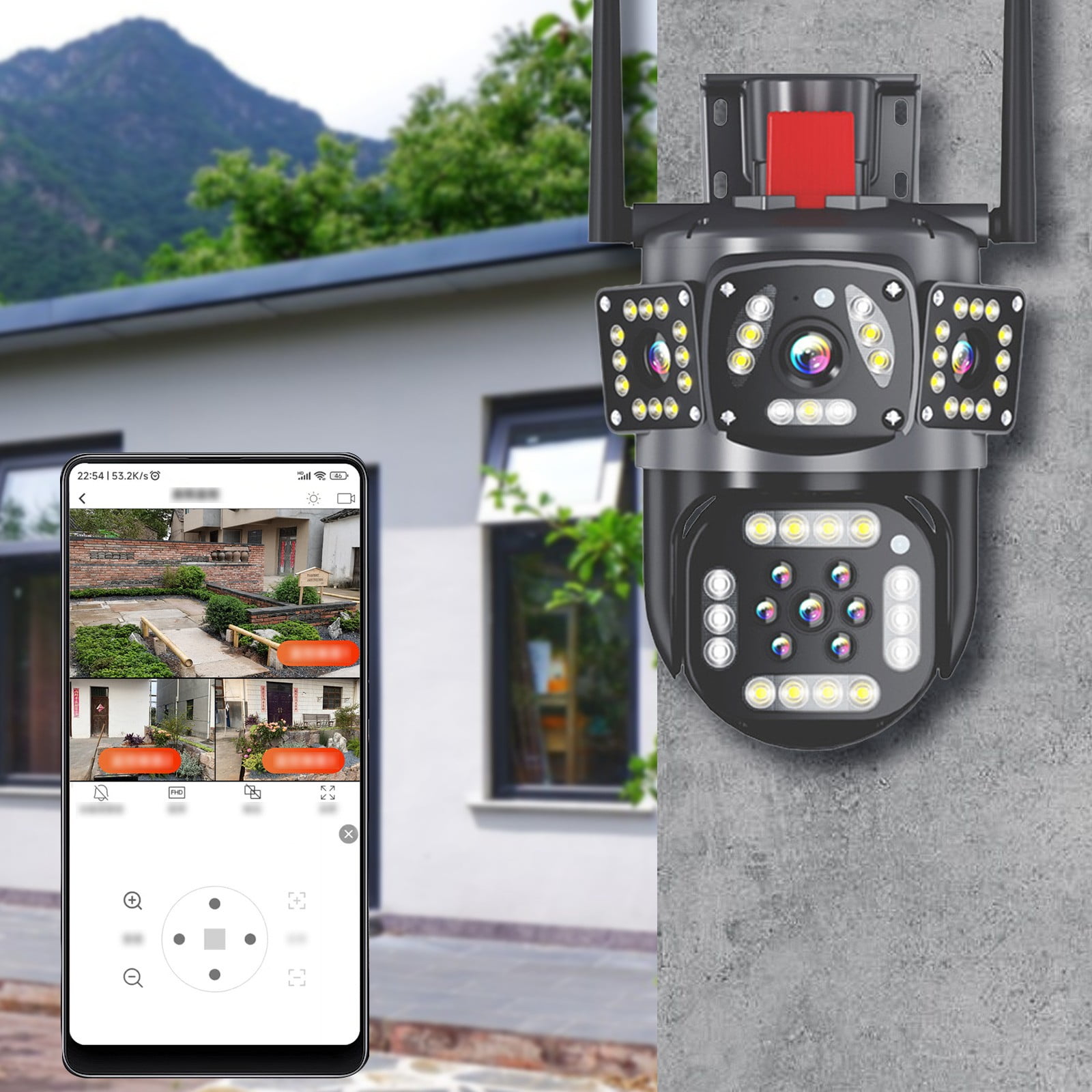 BLNVKOP Advanced Home Security System Wireless Outdoor Surveillance ...