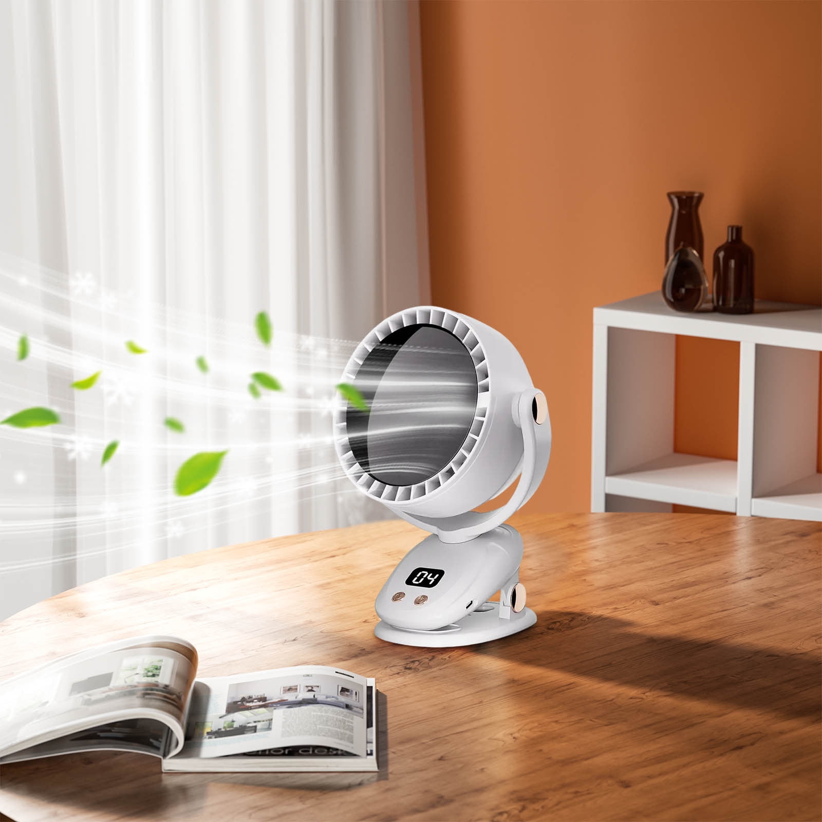 BLNVKOP Automatic Shaking Head Clip Fan High Wind Circulation Fan ...