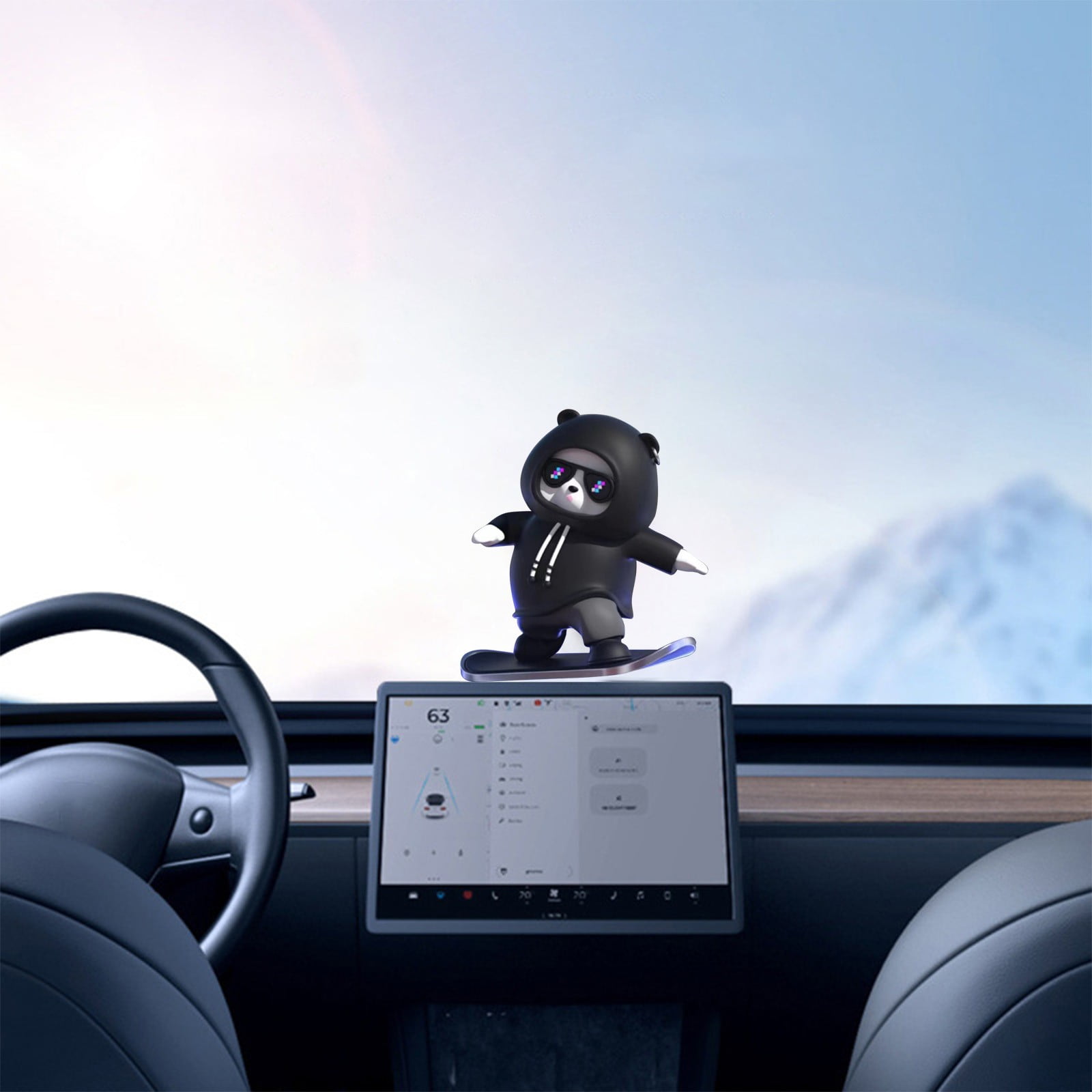 BLNVKOP Car Decoration Bear Doll Doll Center Console Slide Bear Sliding ...