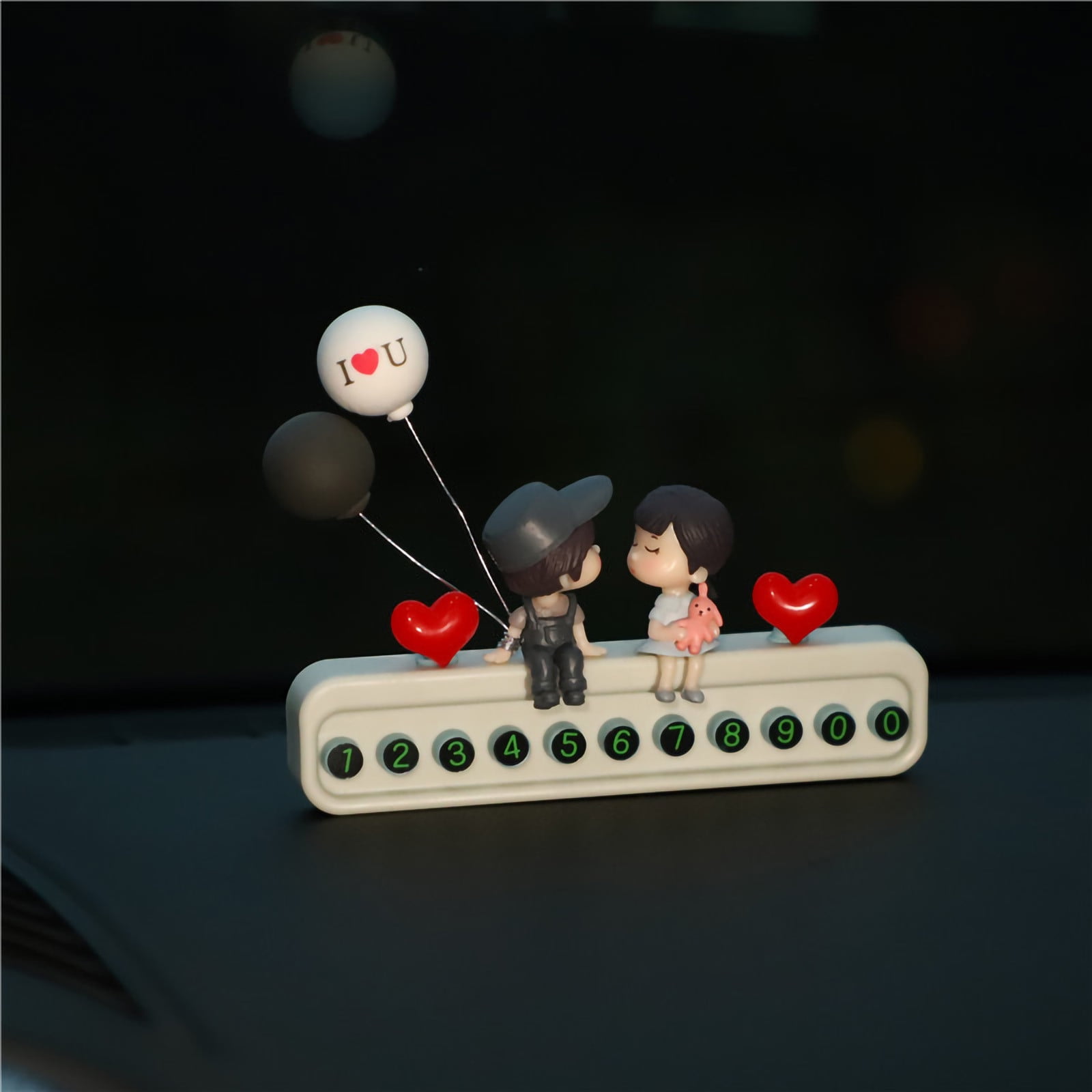 BLNVKOP Car Temporary Parking Sign Couple Doll Phone Number Shifting ...