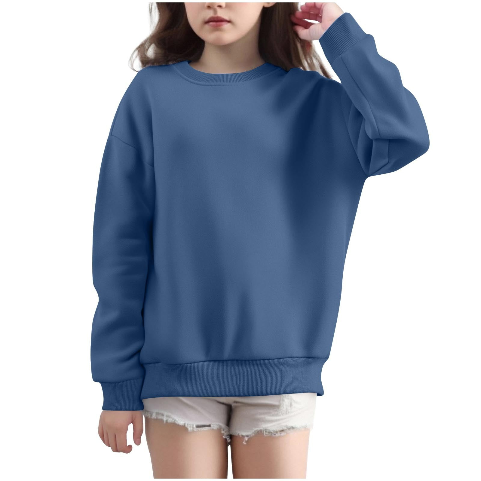 BLNVKOP Children's Crewneck Sweatshirt Youth Fleece Sweatshirts Long ...
