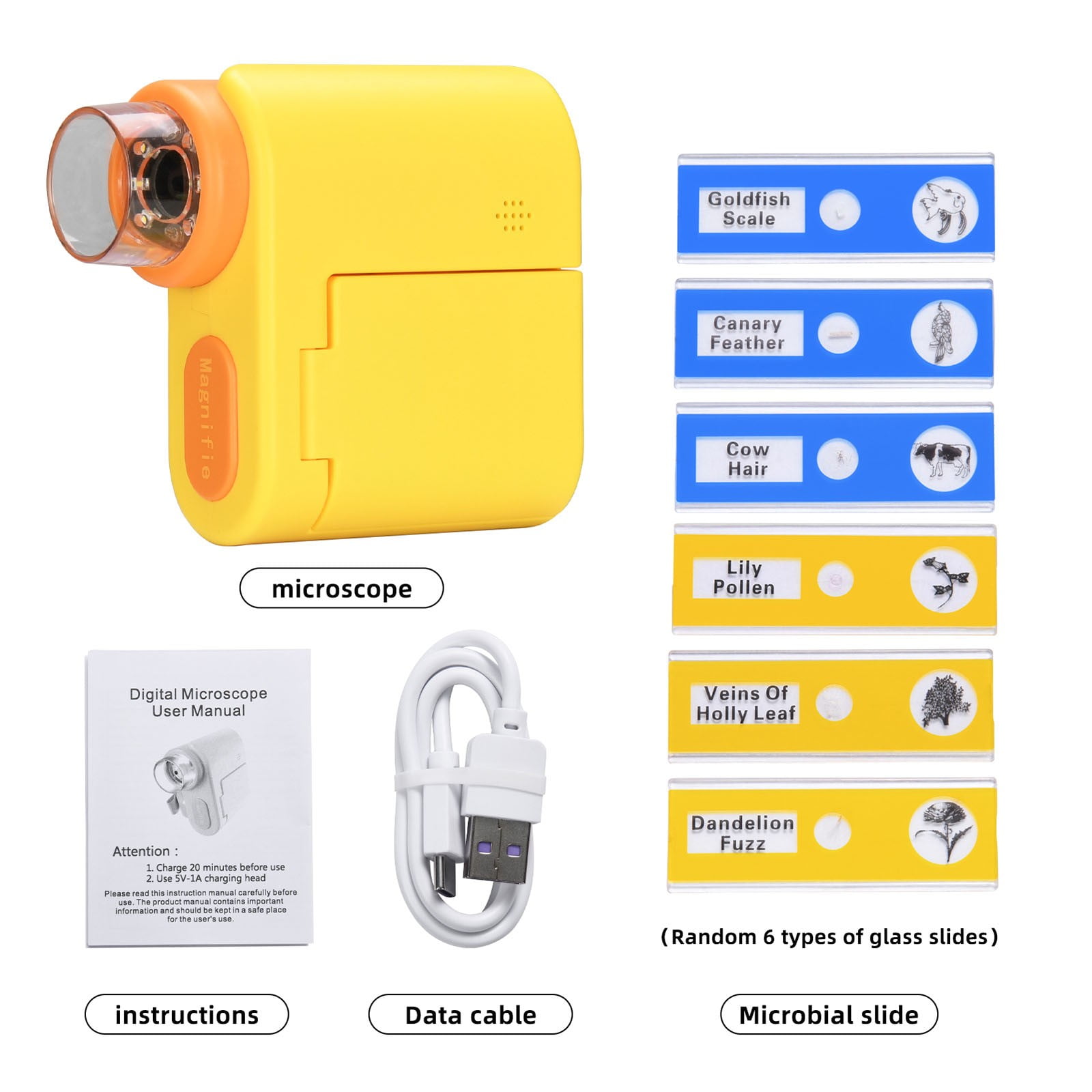 BLNVKOP Children's Microscope 1000X Magnification 1080P Handheld ...