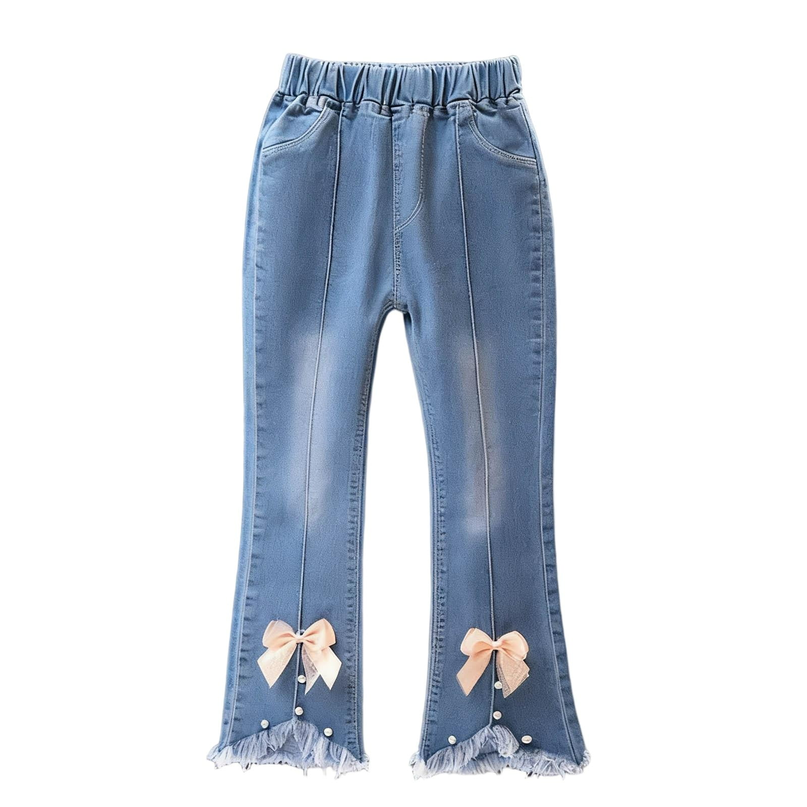 BLNVKOP Children's Slim-fit Jeans, Ripped Holes Straight Denim Pants ...