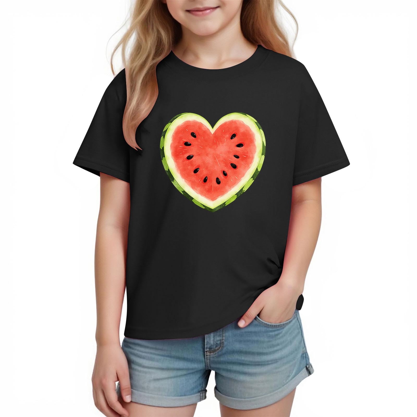 BLNVKOP Children's Solid Color Short Sleeved Mid Size Children T-shirt ...