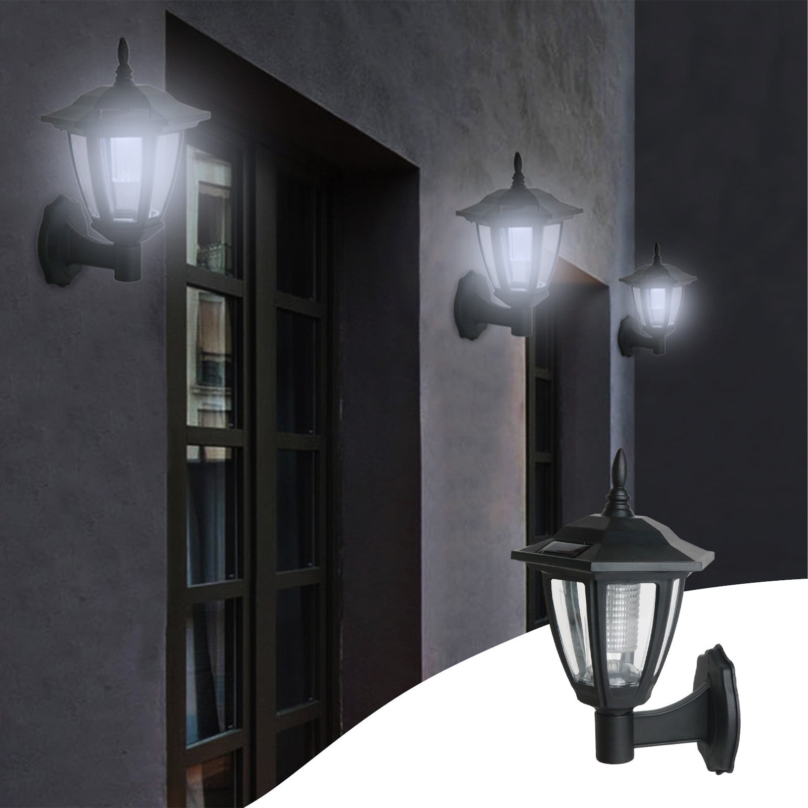 BLNVKOP Clearance 1 Pack Solar Wall Lanterns Outdoor Solar Powered ...