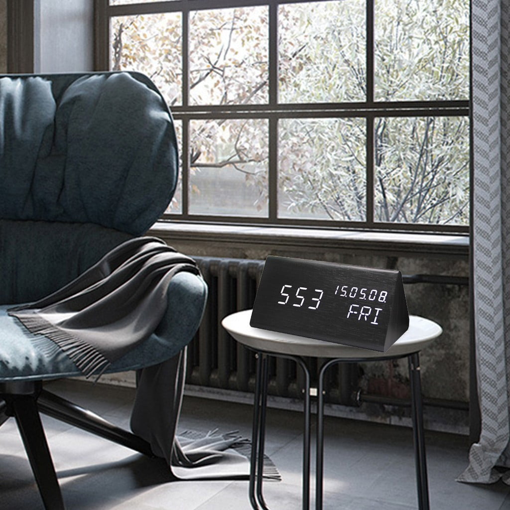 BLNVKOP Clearance Digital Alarm Clock LED Display Alarm Settings Wood ...