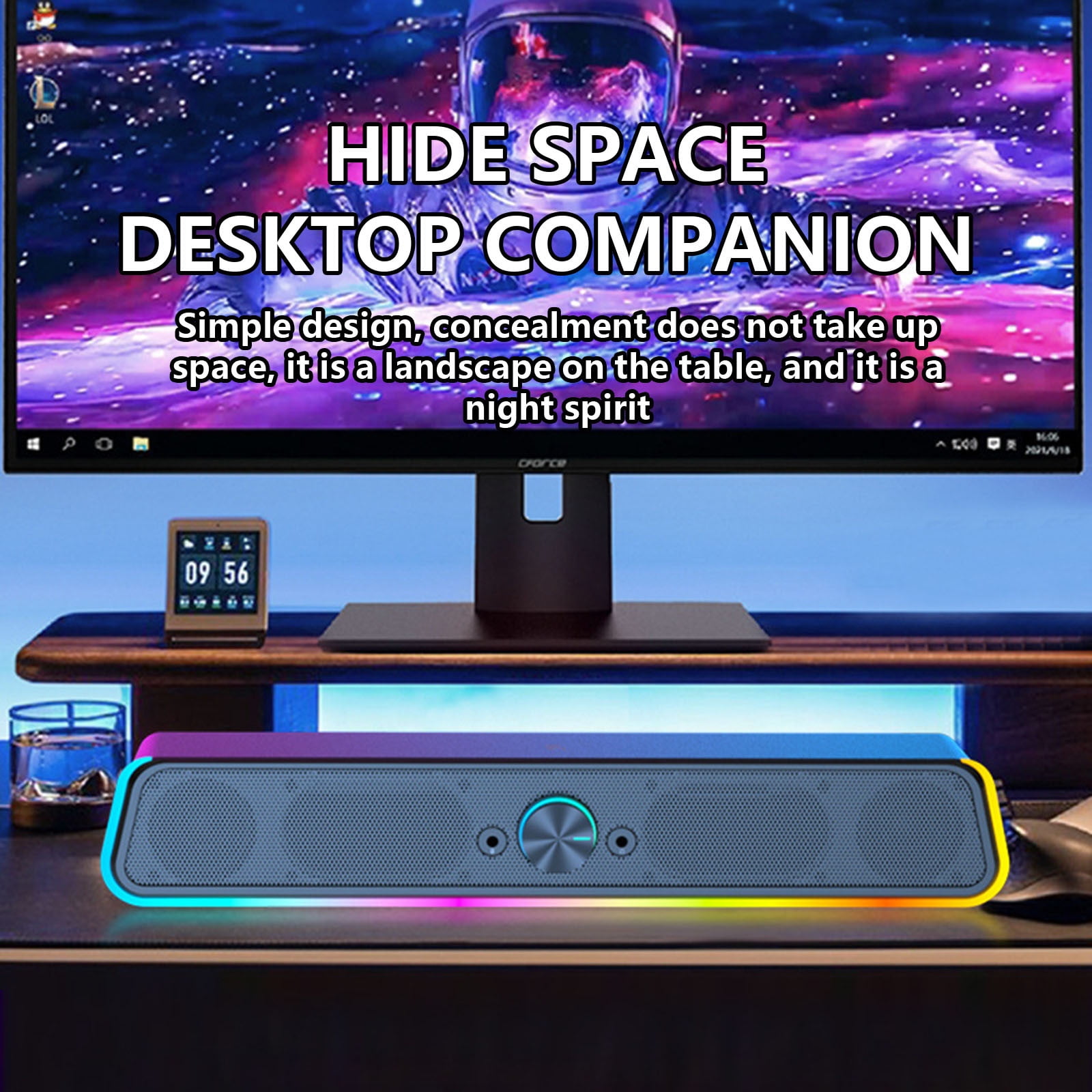 BLNVKOP Computer Speaker Desktop Long RGB Can Be Connected To ...