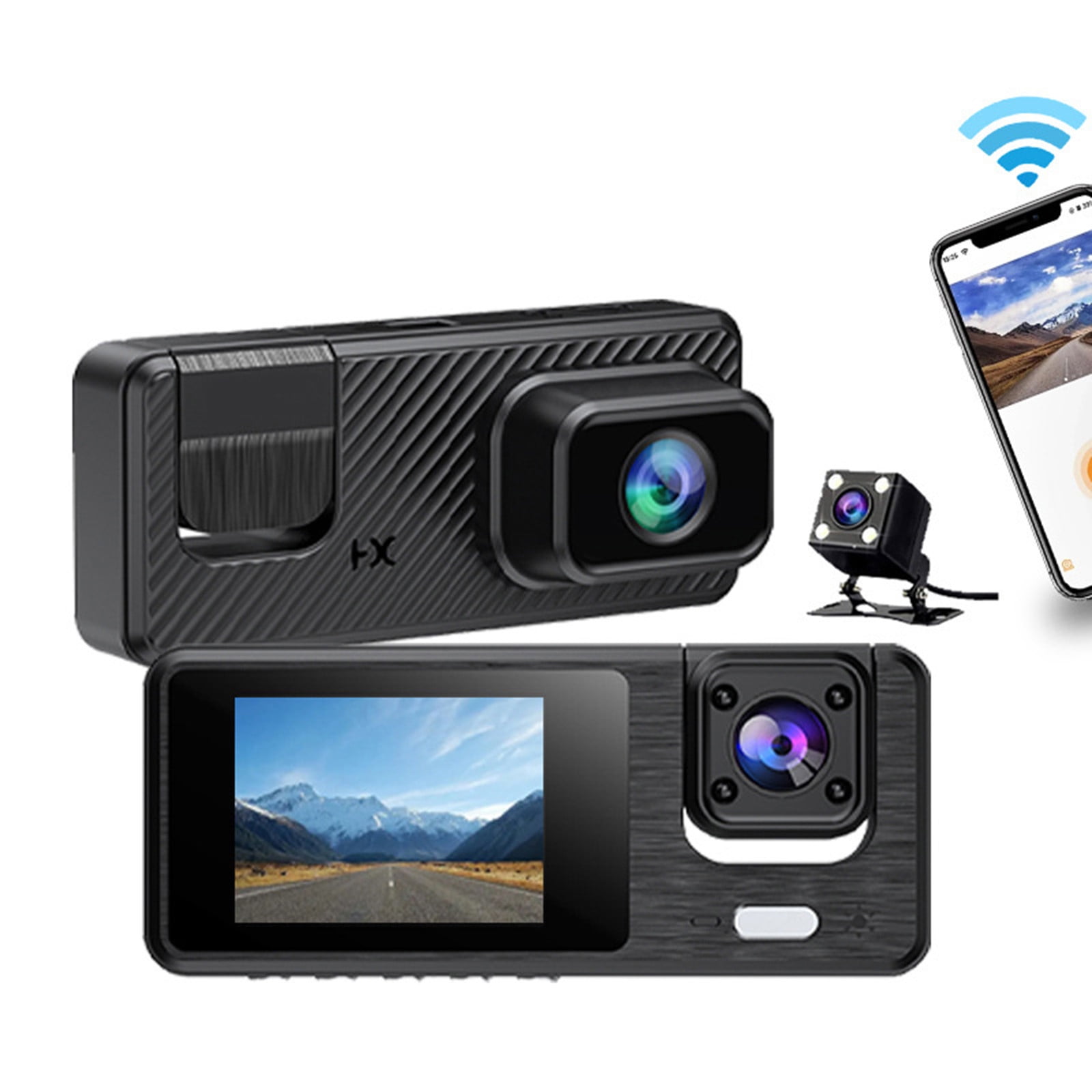 BLNVKOP Dash Cam Front Inside Rear 1080P HD Dash Camera For Cars With ...