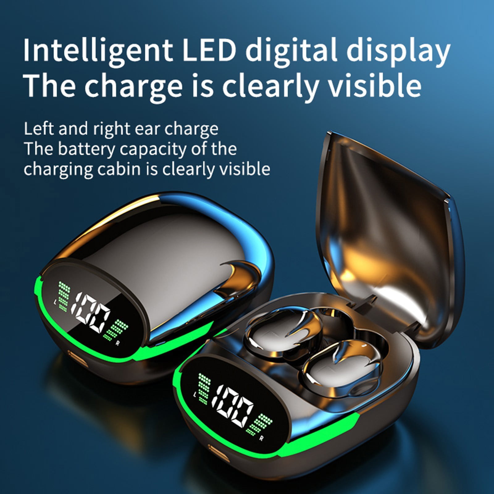 BLNVKOP Digital Display New Wireless Headset HIFI Sound Quality In-ear ...