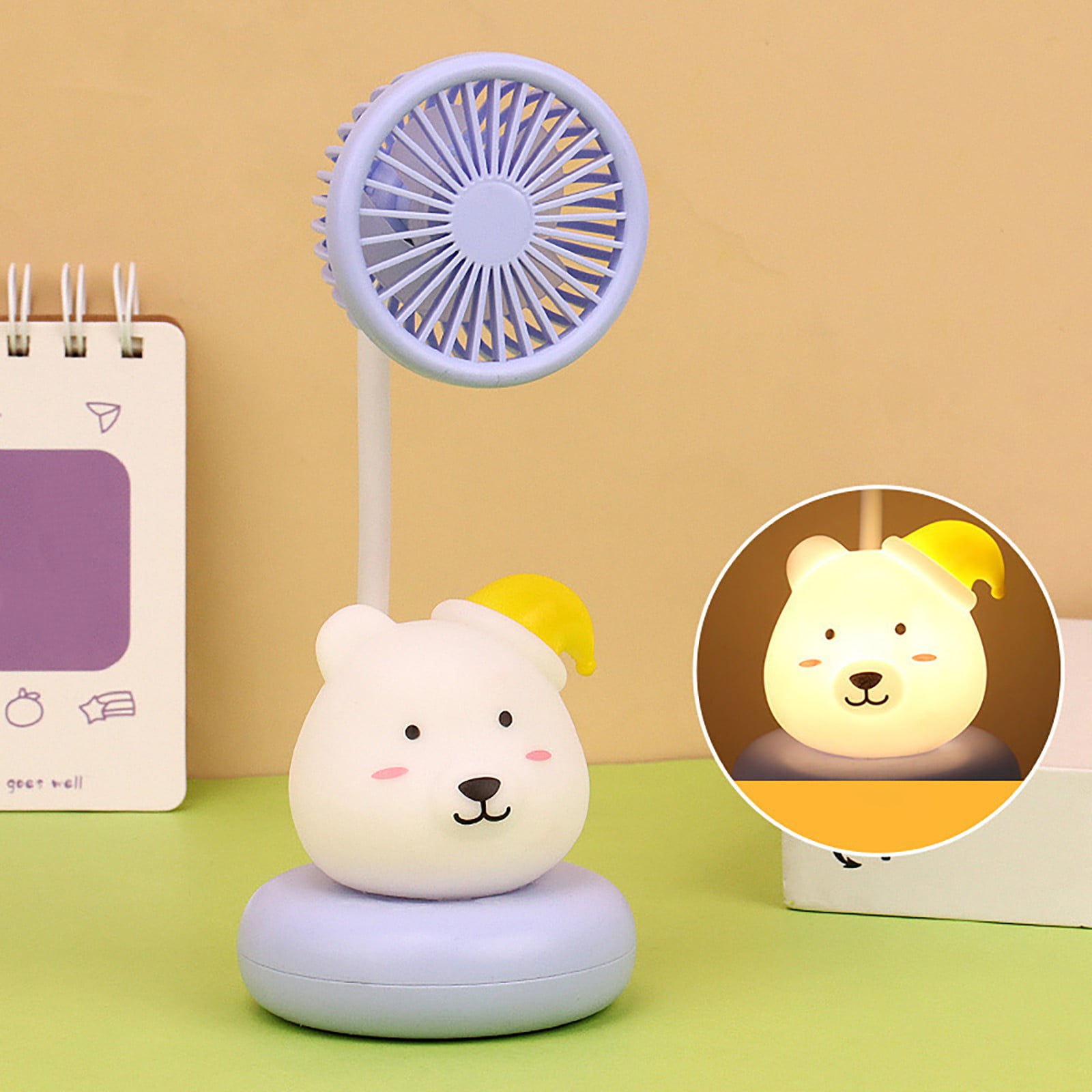 BLNVKOP Fans For Home Cute Pet Light Fan Desktop Charging Mini Small ...