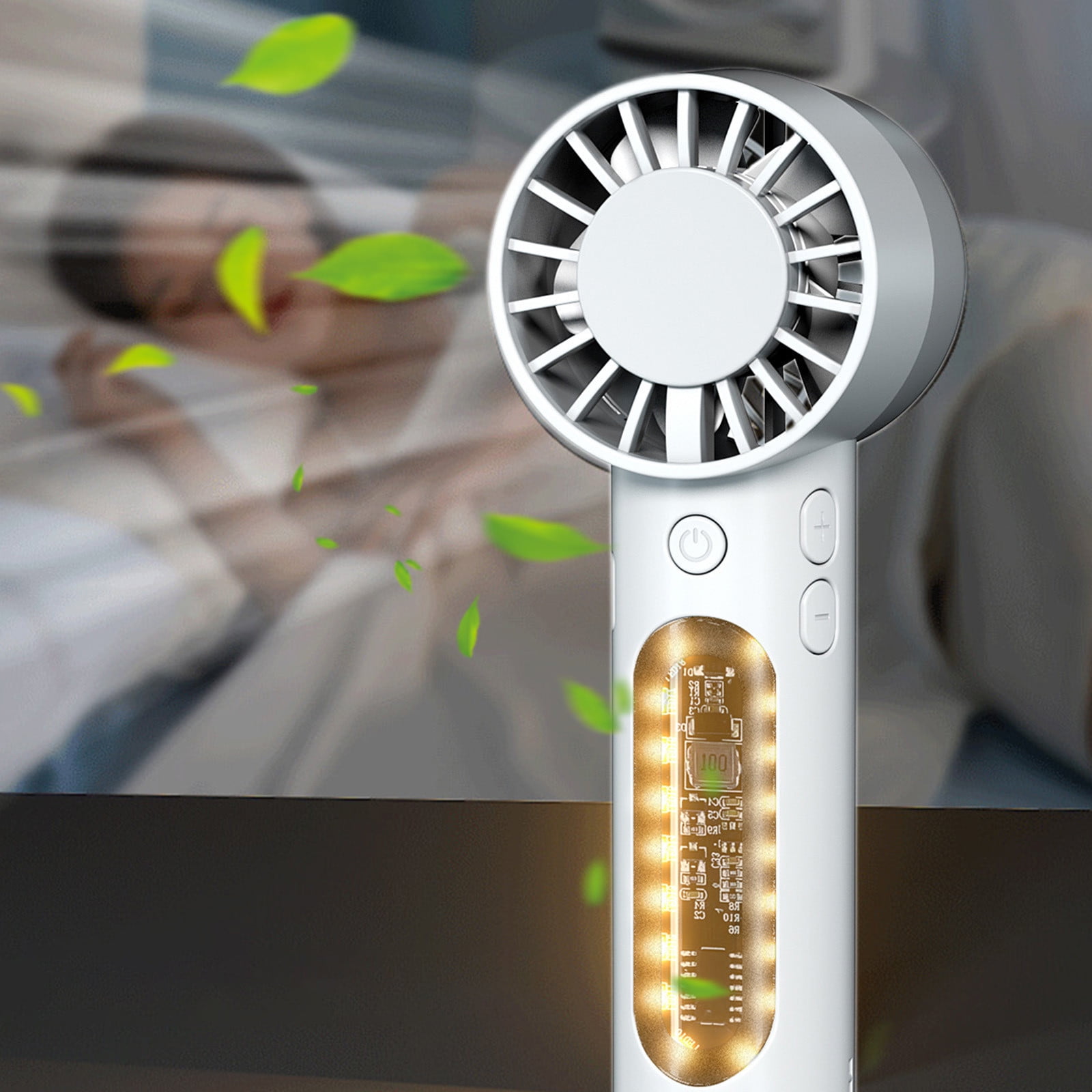BLNVKOP Fans For Home Handheld Mini Fan With Night Light-Portable ...