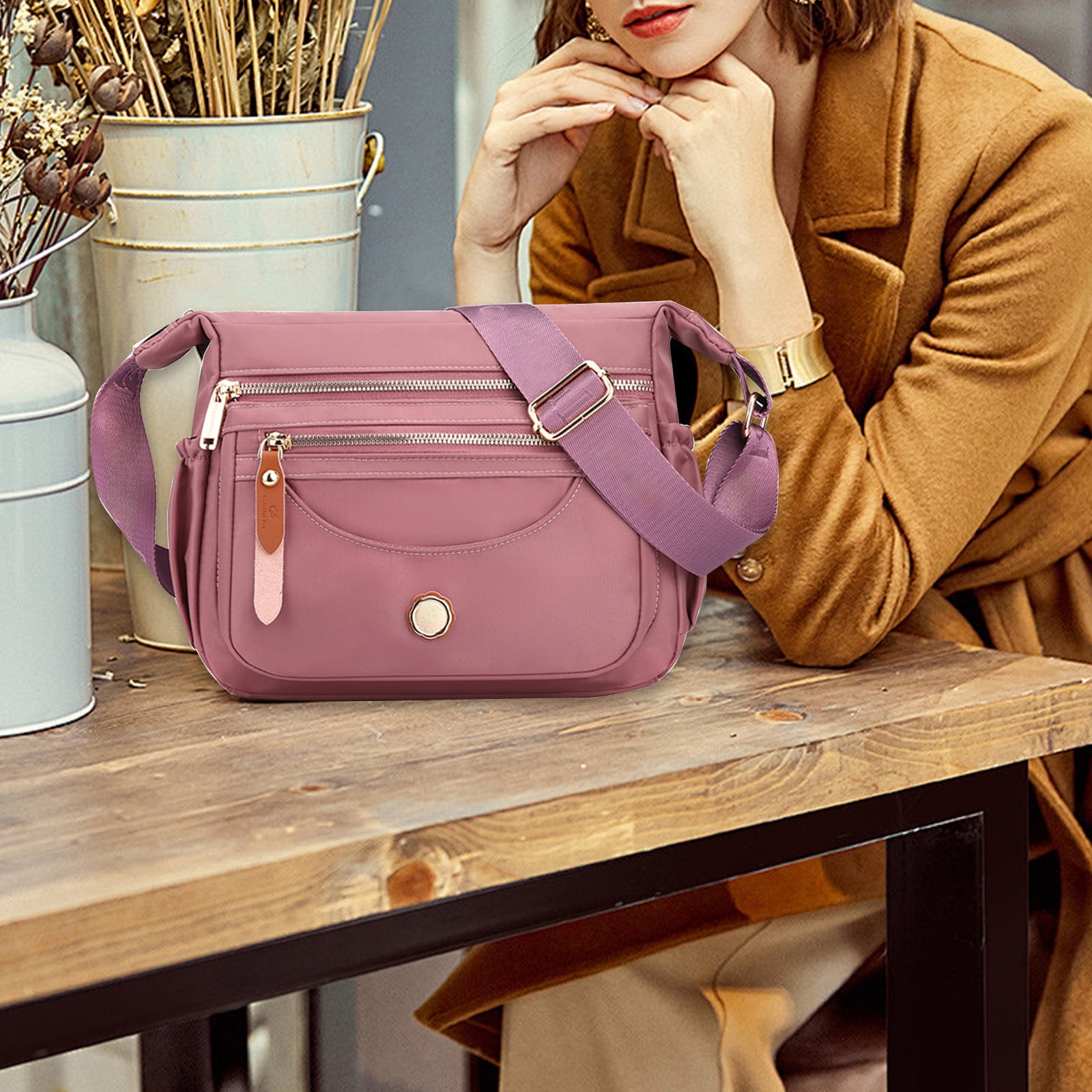 BLNVKOP Fashionable Multi Layer Shoulder Bag Large Capacity Waterproof ...