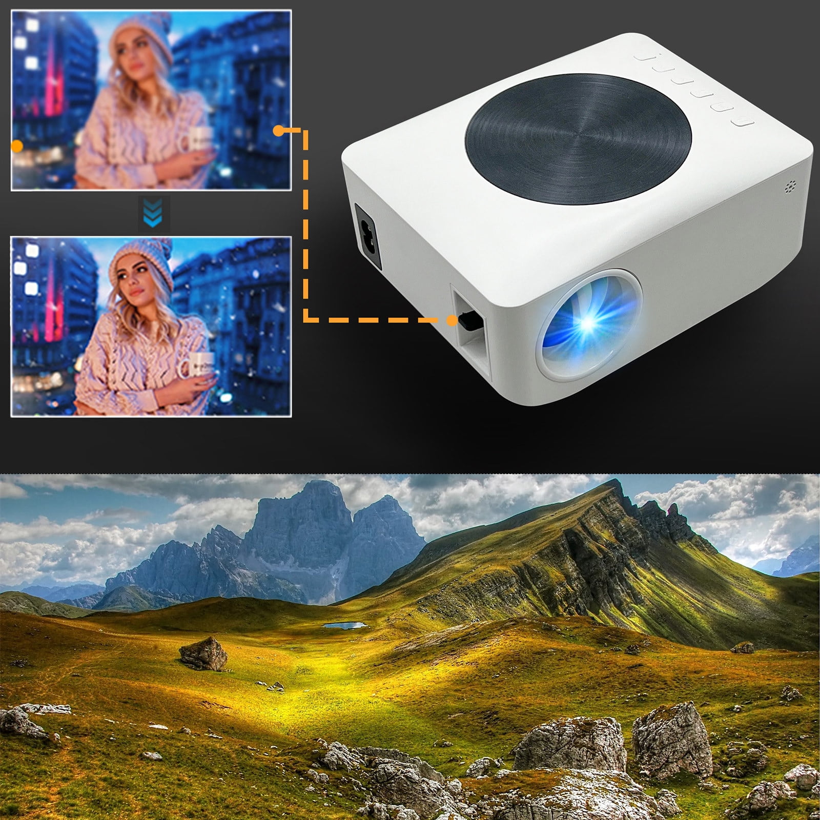 BLNVKOP HD Projector WiFi Projector 80ANSI Home Video Projector HDMI ...