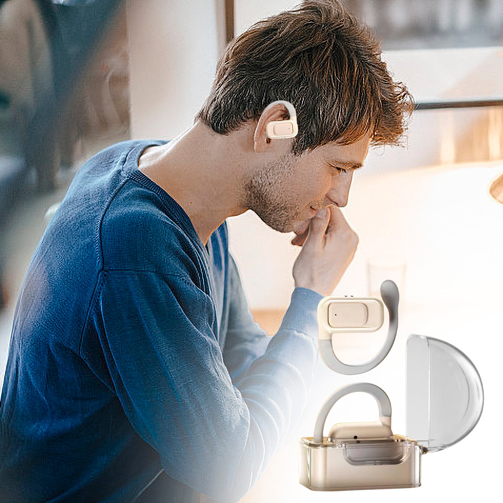 BLNVKOP Hot Sale Earphones Are Not In The Ear, Wireless Digital Display ...