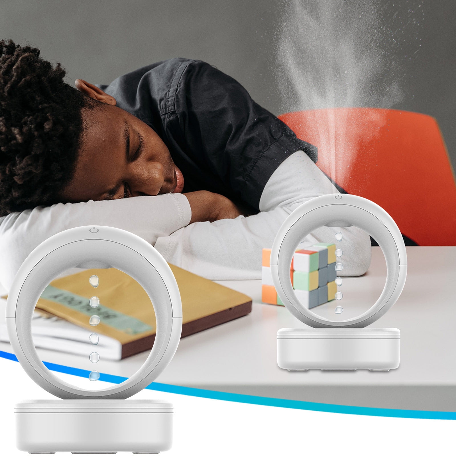 BLNVKOP Humidifier And Oil Diffuser Water Drop Diffuser For Bedroom ...