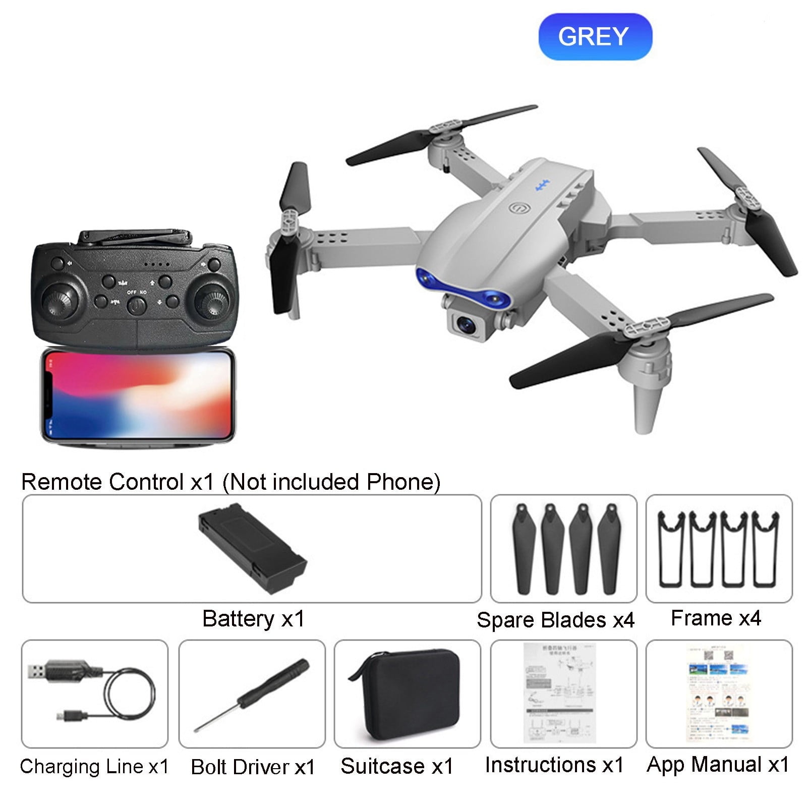 BLNVKOP Mini-Drone WiFi FPV Smart RC UAV Foldable Helicopter Foldable ...