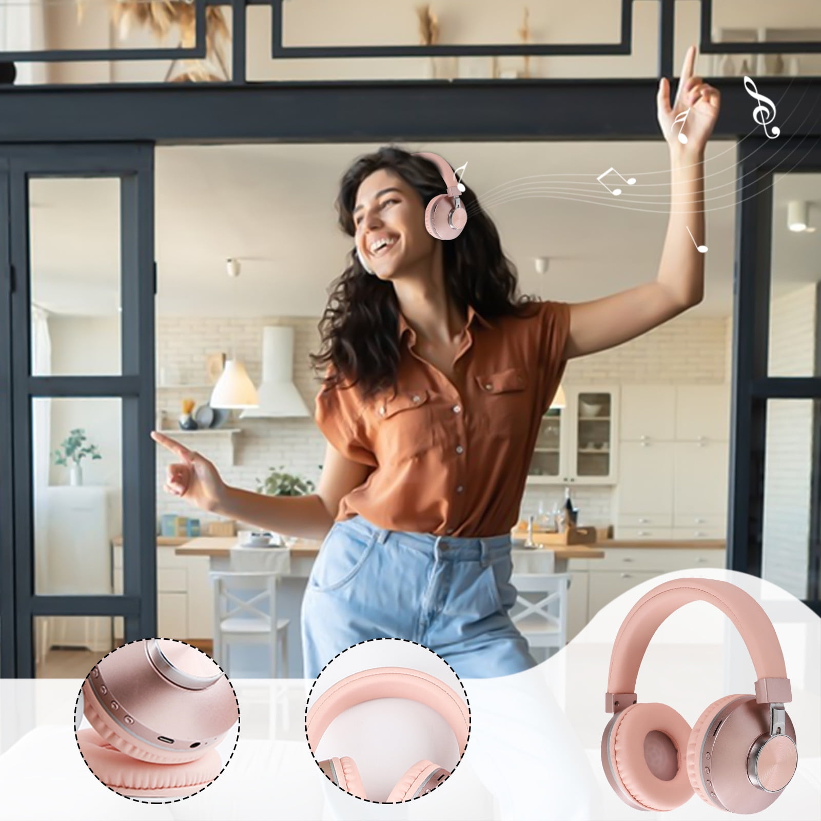 BLNVKOP Mode Headset Wireless Heavy Over-Ear Foldable Wireless And ...