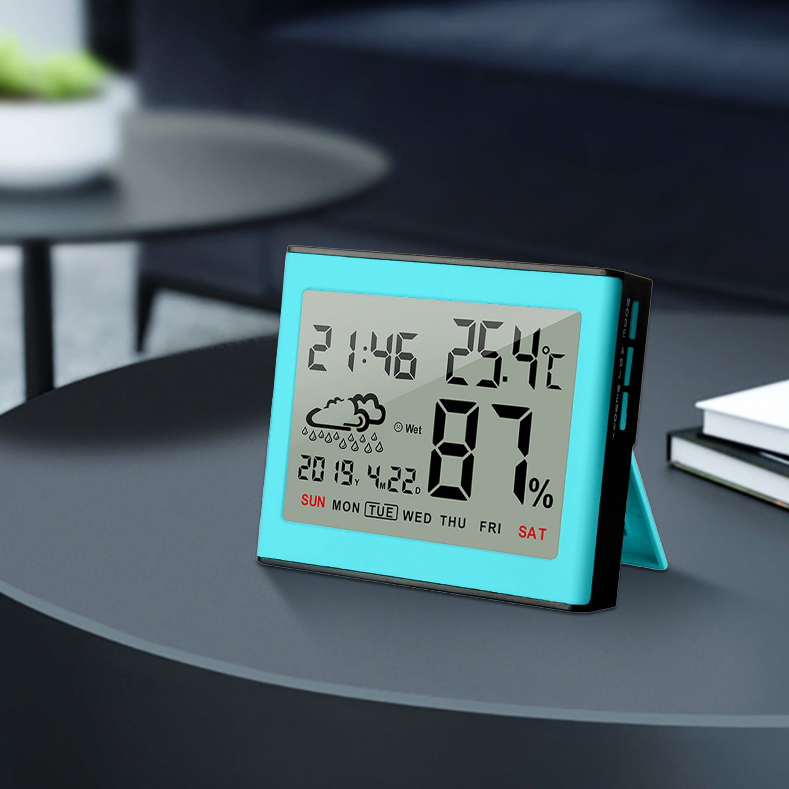 BLNVKOP Multifunctional Electronic Clock With LCD Large Screen Weather ...