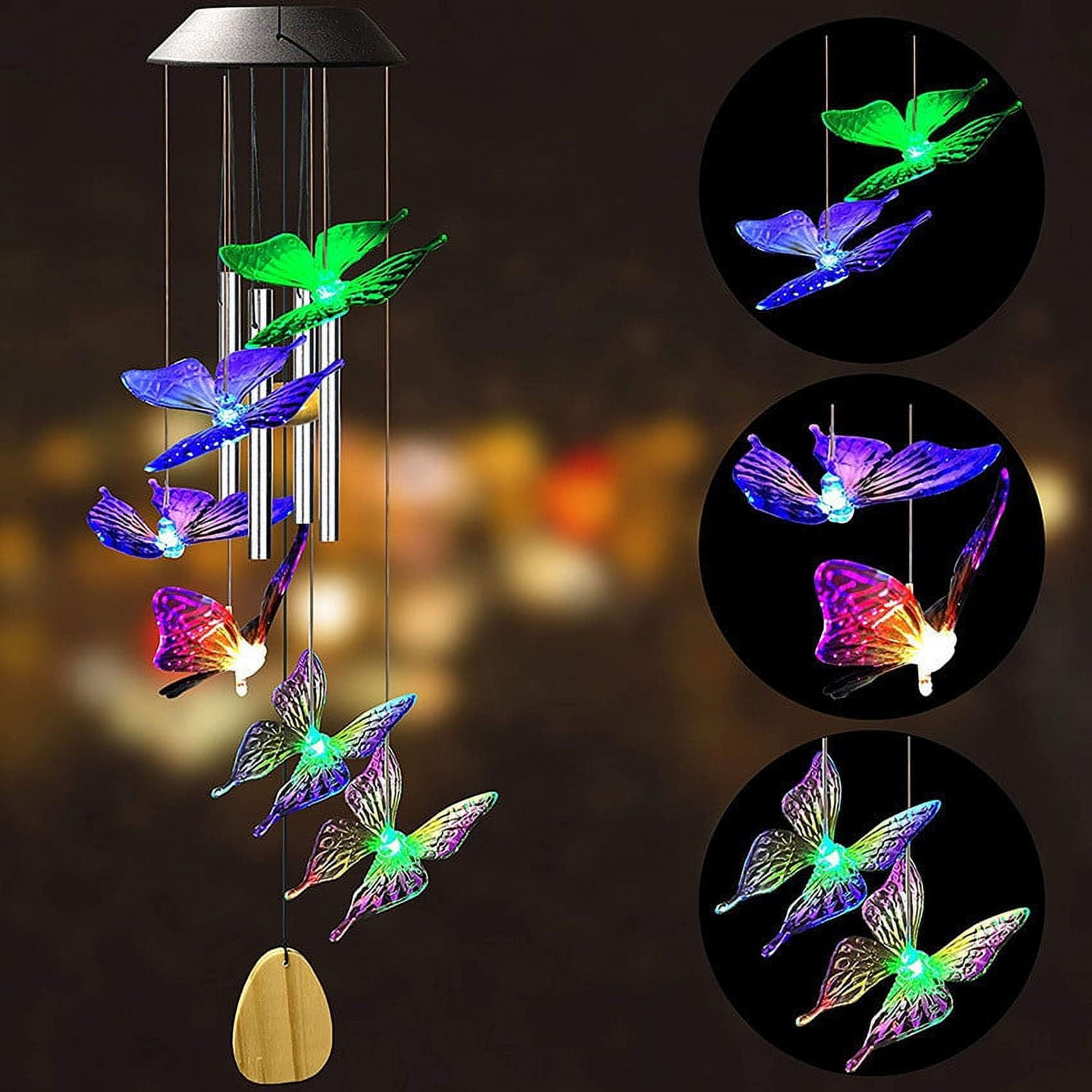 BLNVKOP New Solar Powered Wind Chime Lights, LED Christmas Lights ...