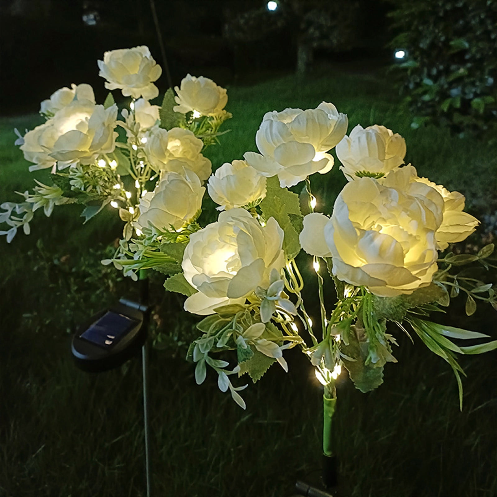 BLNVKOP Outdoor Solar Peony Flower Lantern 7 Heads LED Simulation ...