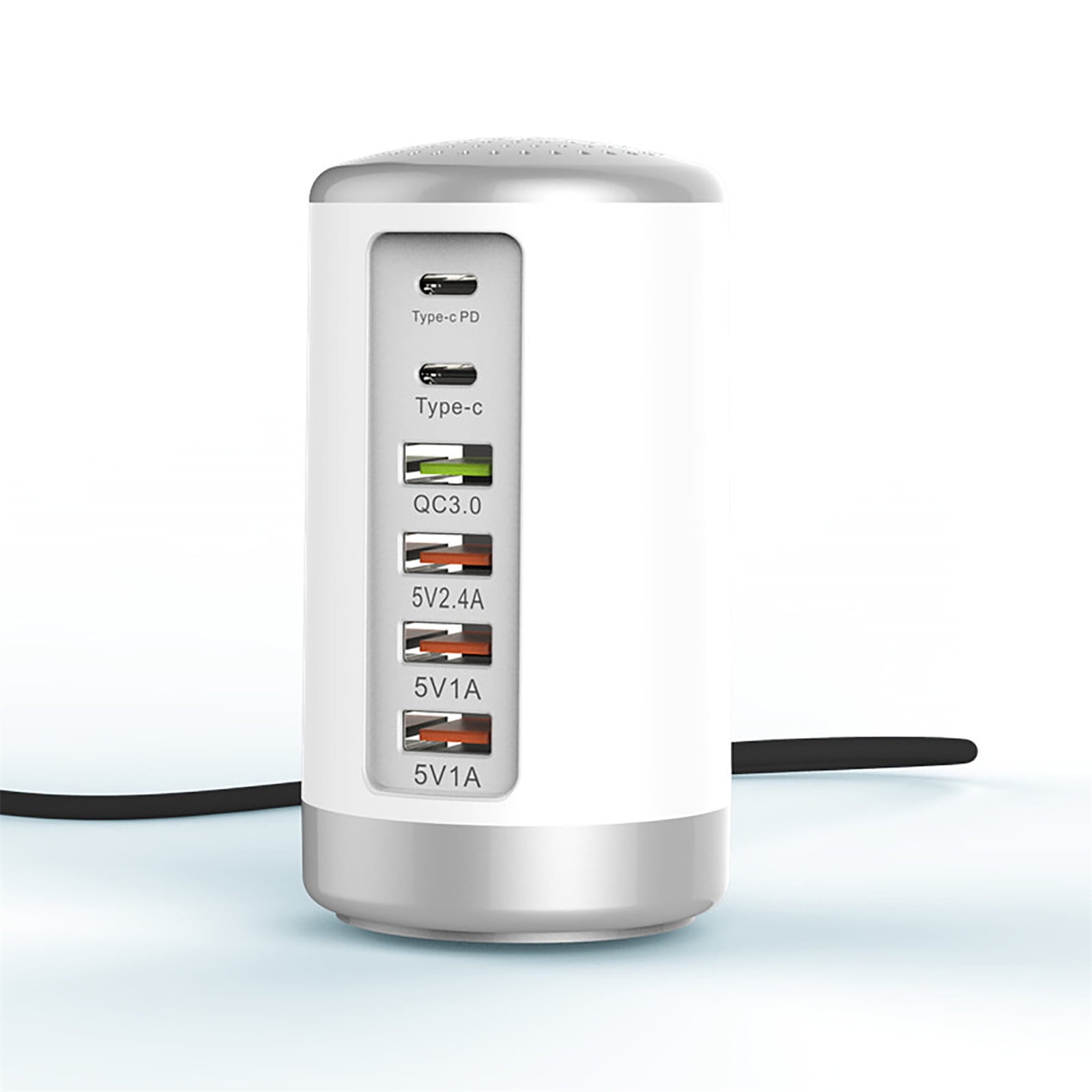 BLNVKOP PD Quick Charging Cylindrical 65W 6-port USB QC3.0 Charger Type ...