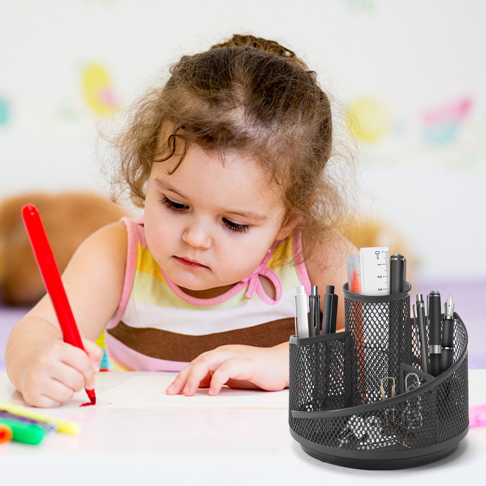 BLNVKOP Pencil Cup and Organizer, Pen Holder for Desk, 360 Degree ...