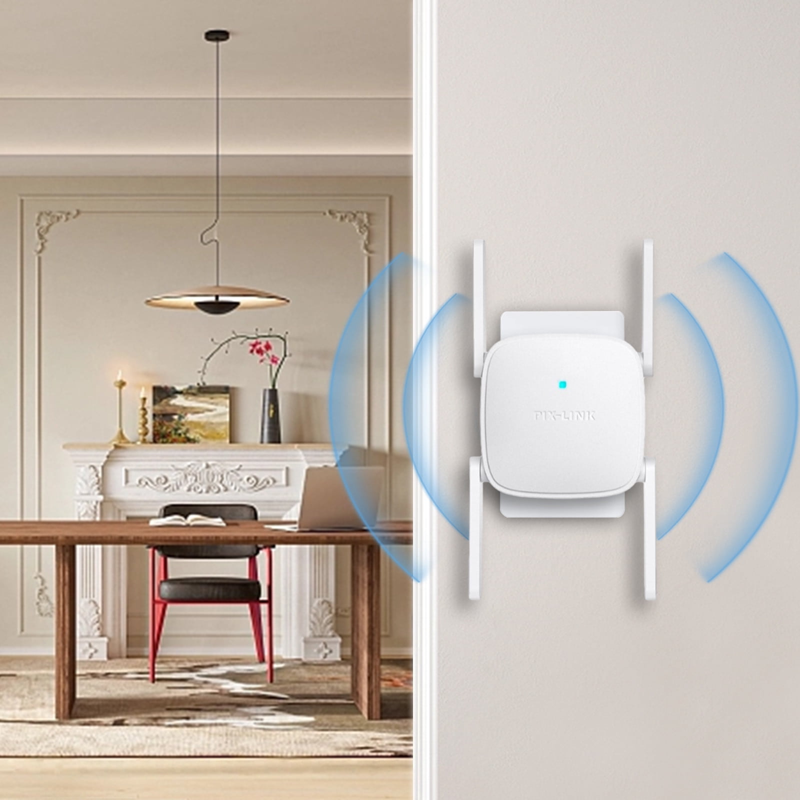 BLNVKOP Repeater 300Mbps 2.4G WiFi Wireless Signal Expander Four Signal ...