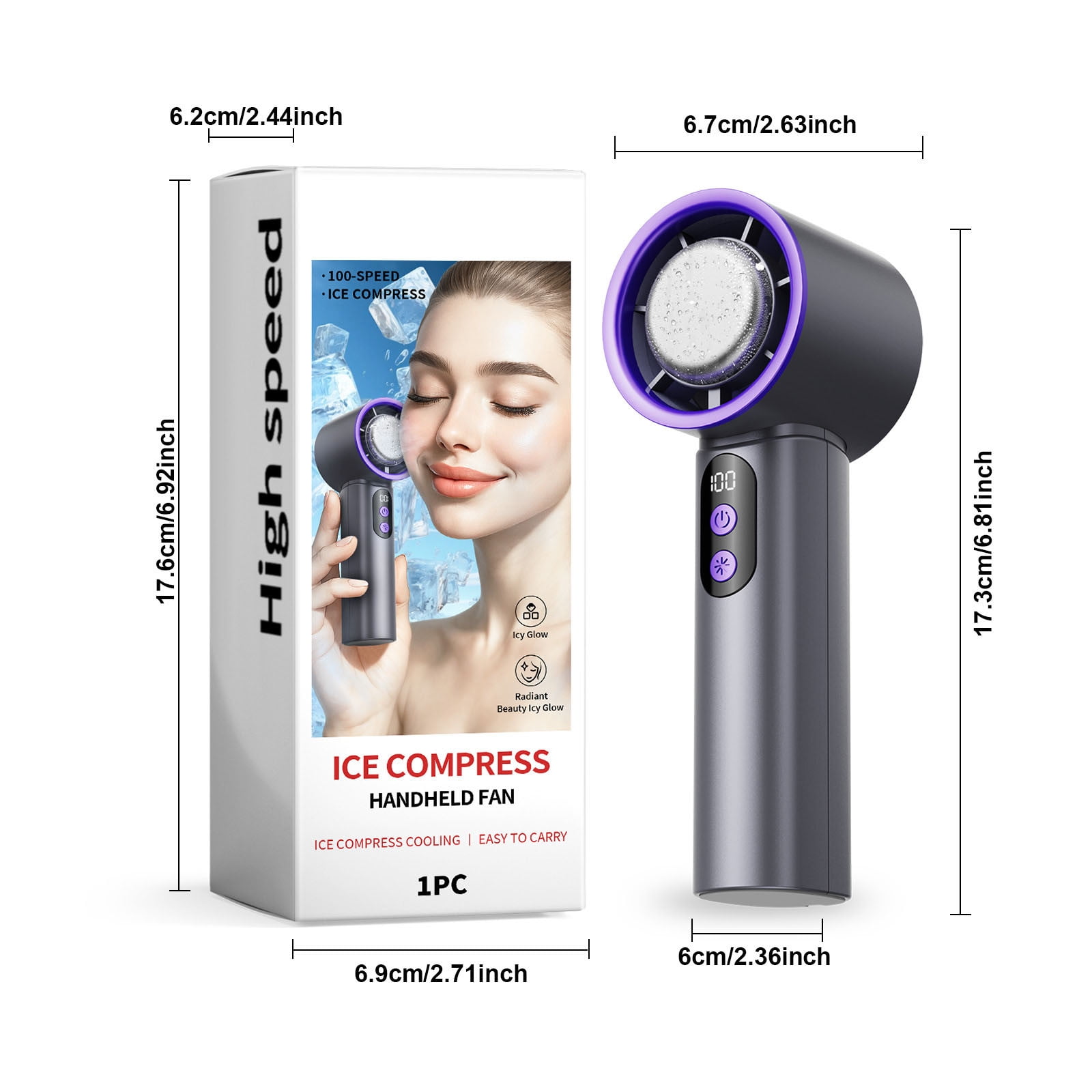 BLNVKOP Semiconductor Ice Pack Refrigeration Fan Handheld Portable ...