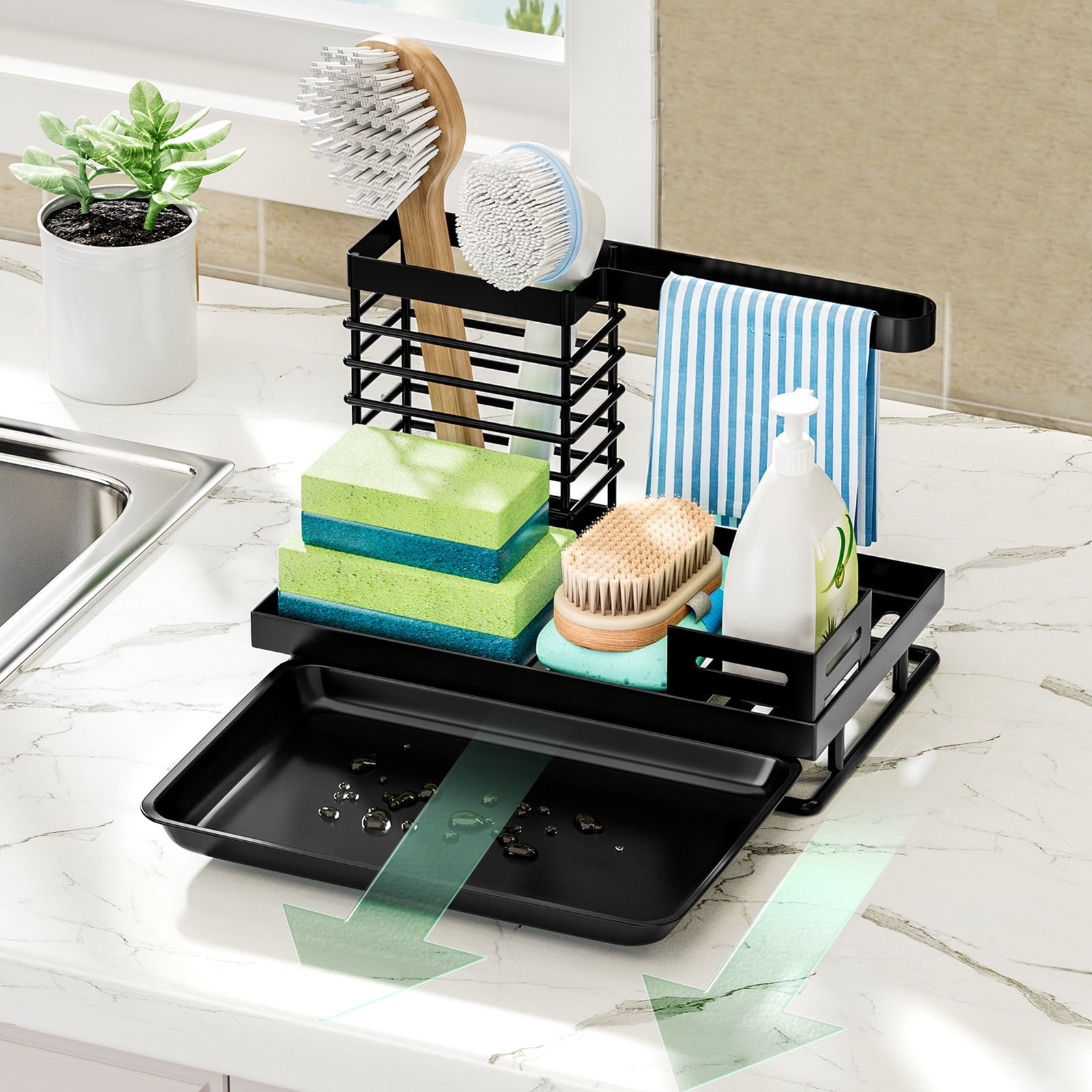 BLNVKOP Storage Containers Kitchen Countertop Multifunctional Dishcloth ...
