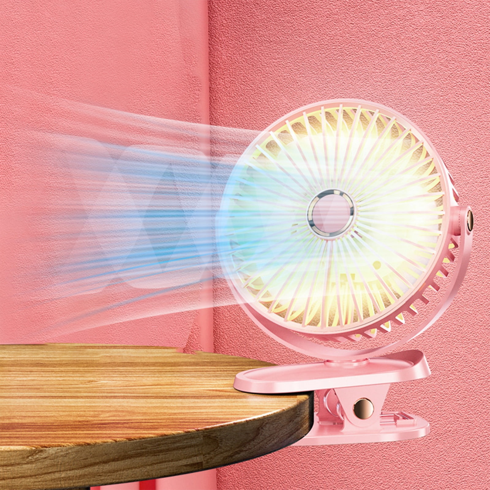 BLNVKOP Ultra-Quiet Portable USB Fan - 5-Speed Rechargeable Mini Desk ...