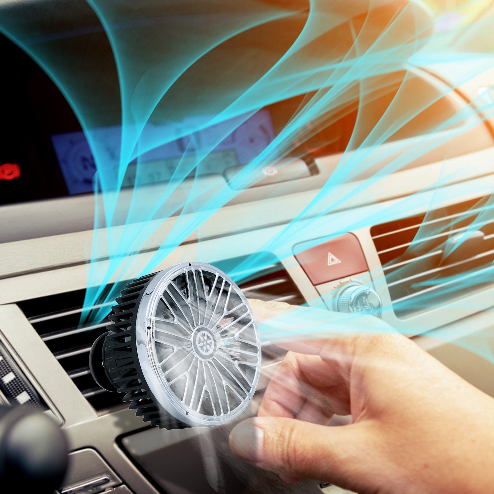 BLNVKOP Vehicle Multifunction Fan With RGB Atmosphere Light Fan Car 360 ...