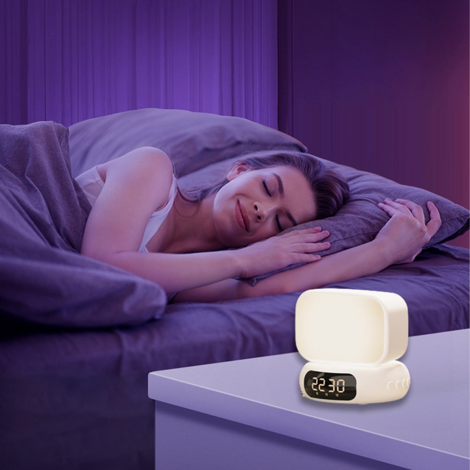 BLNVKOP Versatile Clock Alarm Rechargeable Bluetooth Speaker With Three ...