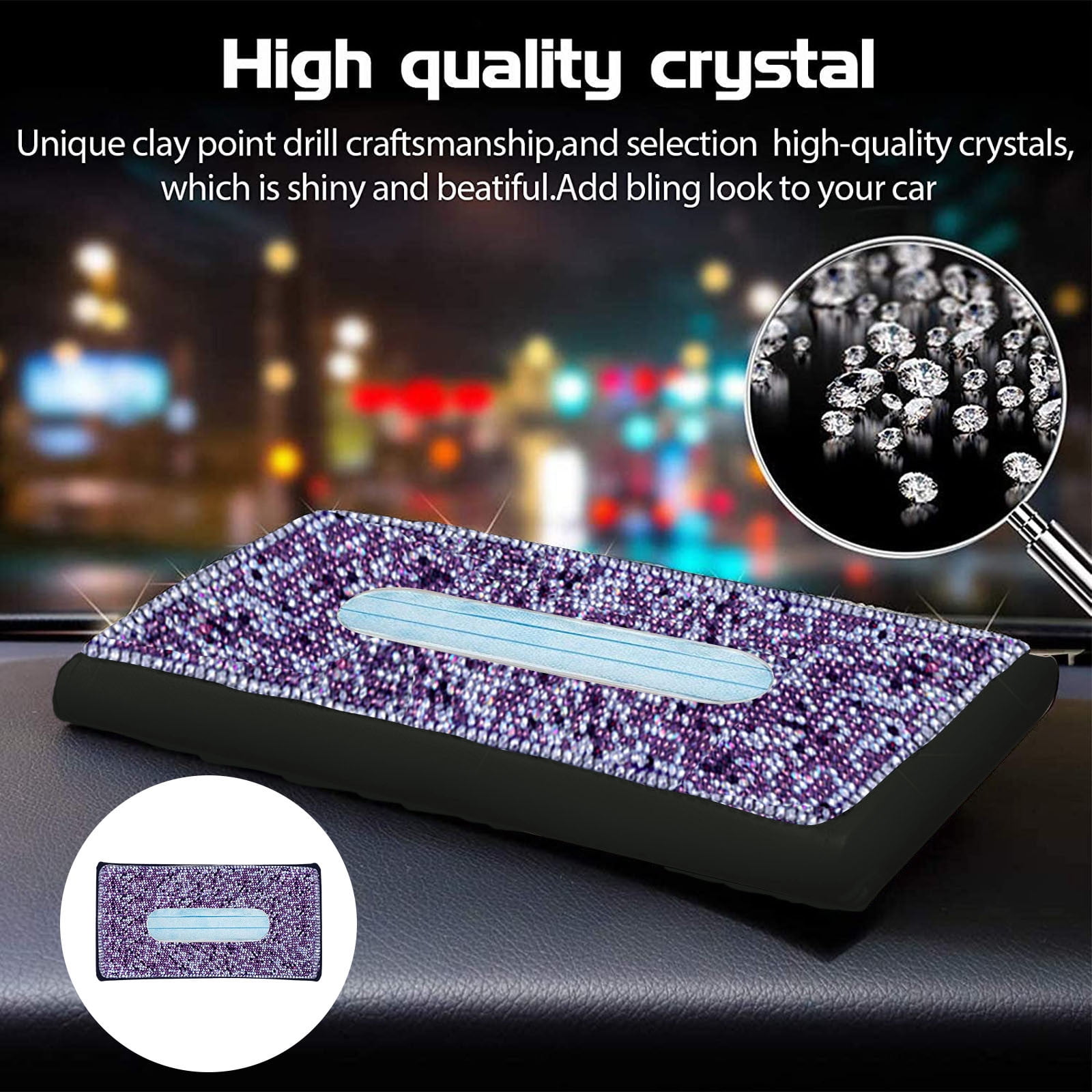 BLNVKOP Visor Mask Diamond encrusted for car, efillable with up to (20 ...