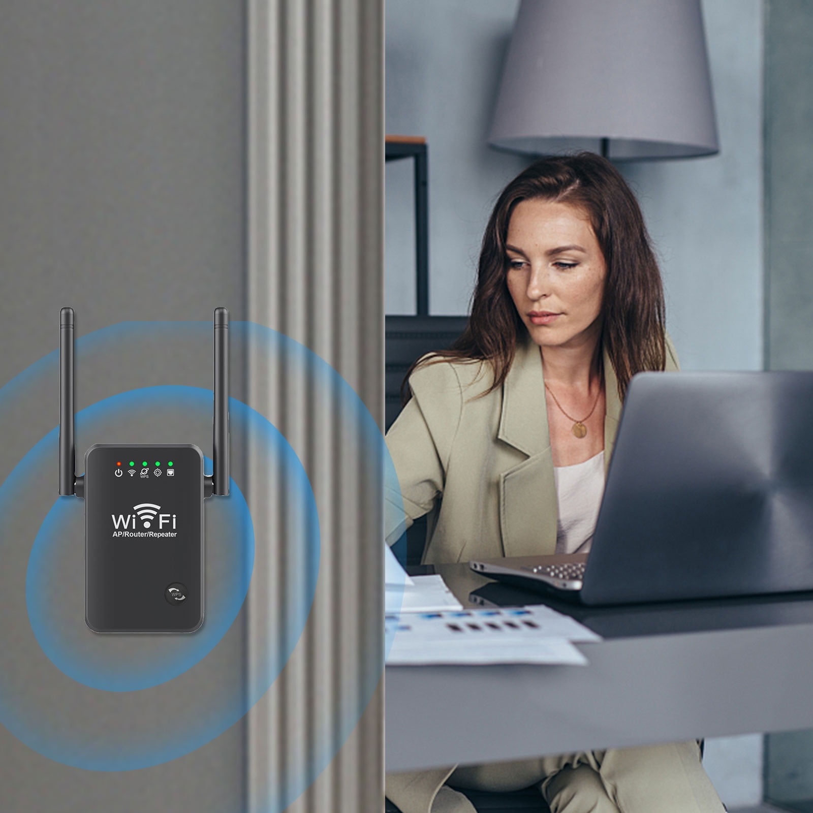 BLNVKOP WiFi Extender,300M 2.4G WiFi Range Extender Wireless Internet ...